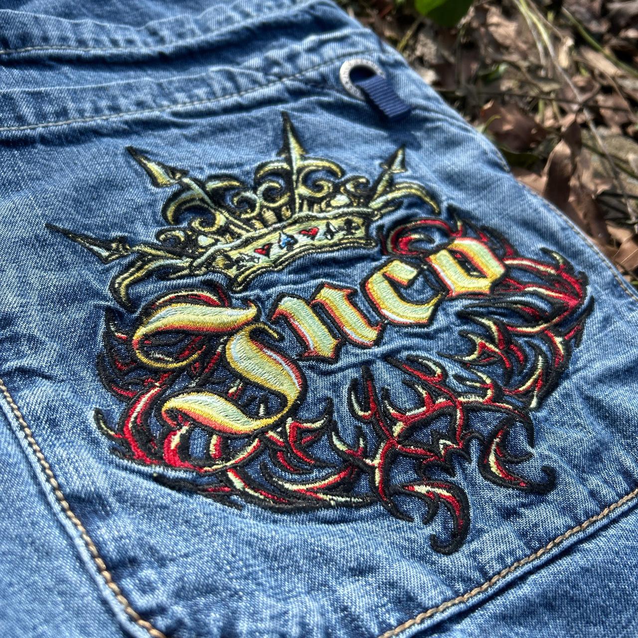 Distressed Wide Leg JNCO Royals Jeans, size 32x32... | Depop