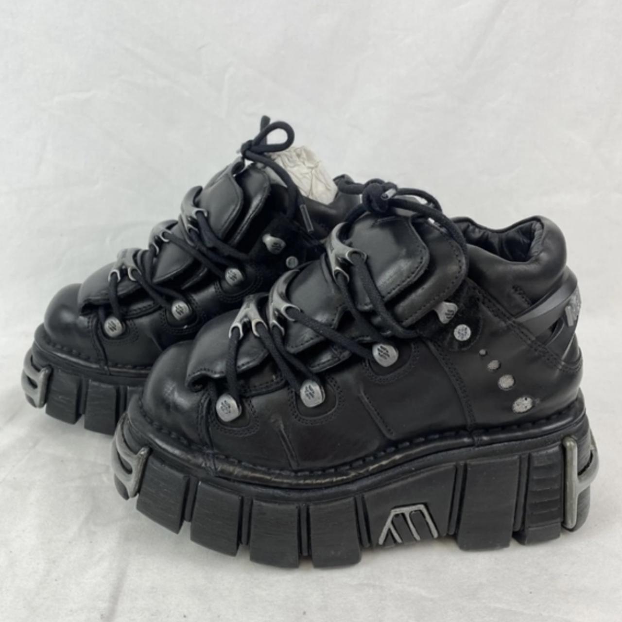 New Rock 106-S1 Unisex Metallic Black Gothic Classic... - Depop