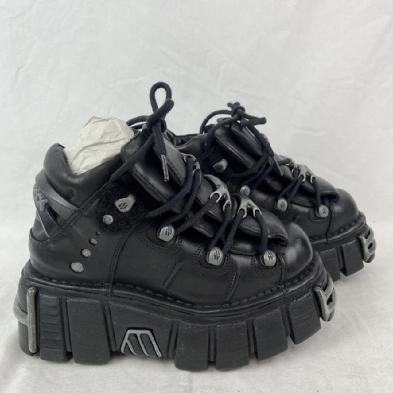 New Rock 106-S1 Unisex Metallic Black Gothic Classic... - Depop