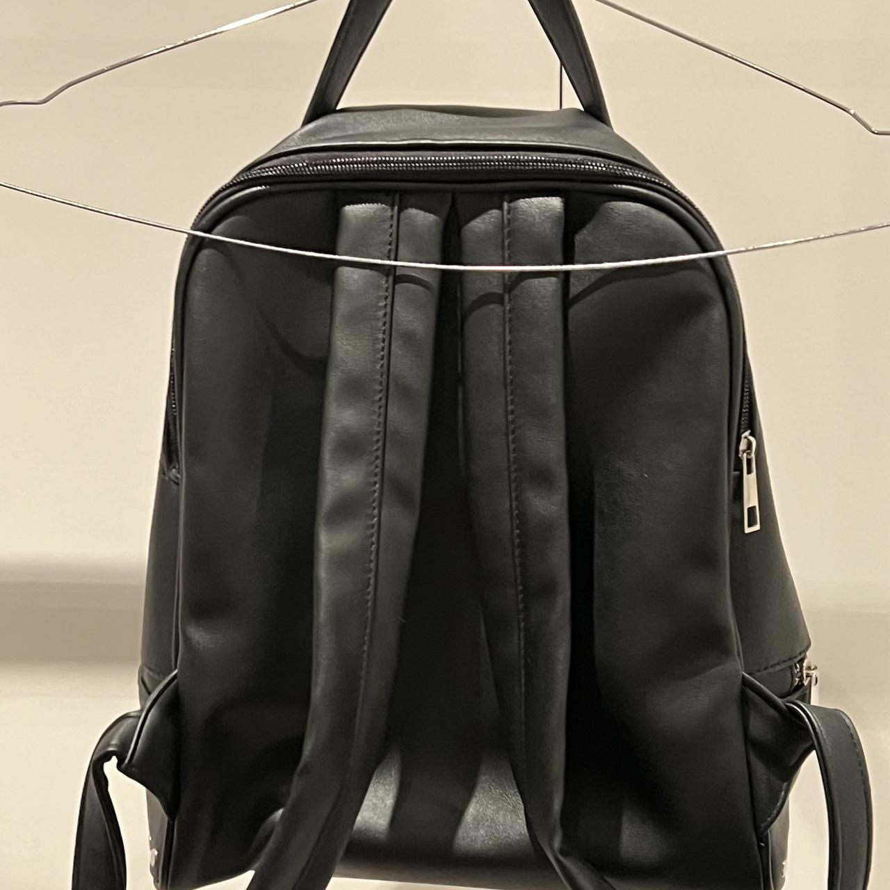 * Dangerfield Black vegan leather studded backpack... - Depop