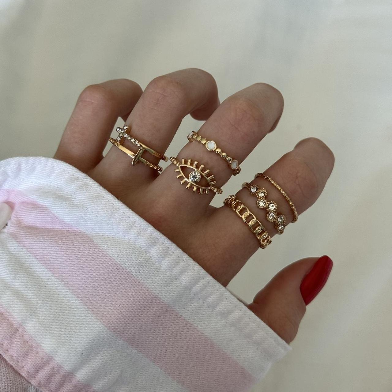 New gold set of rings ,6pieces (price for the whole... - Depop
