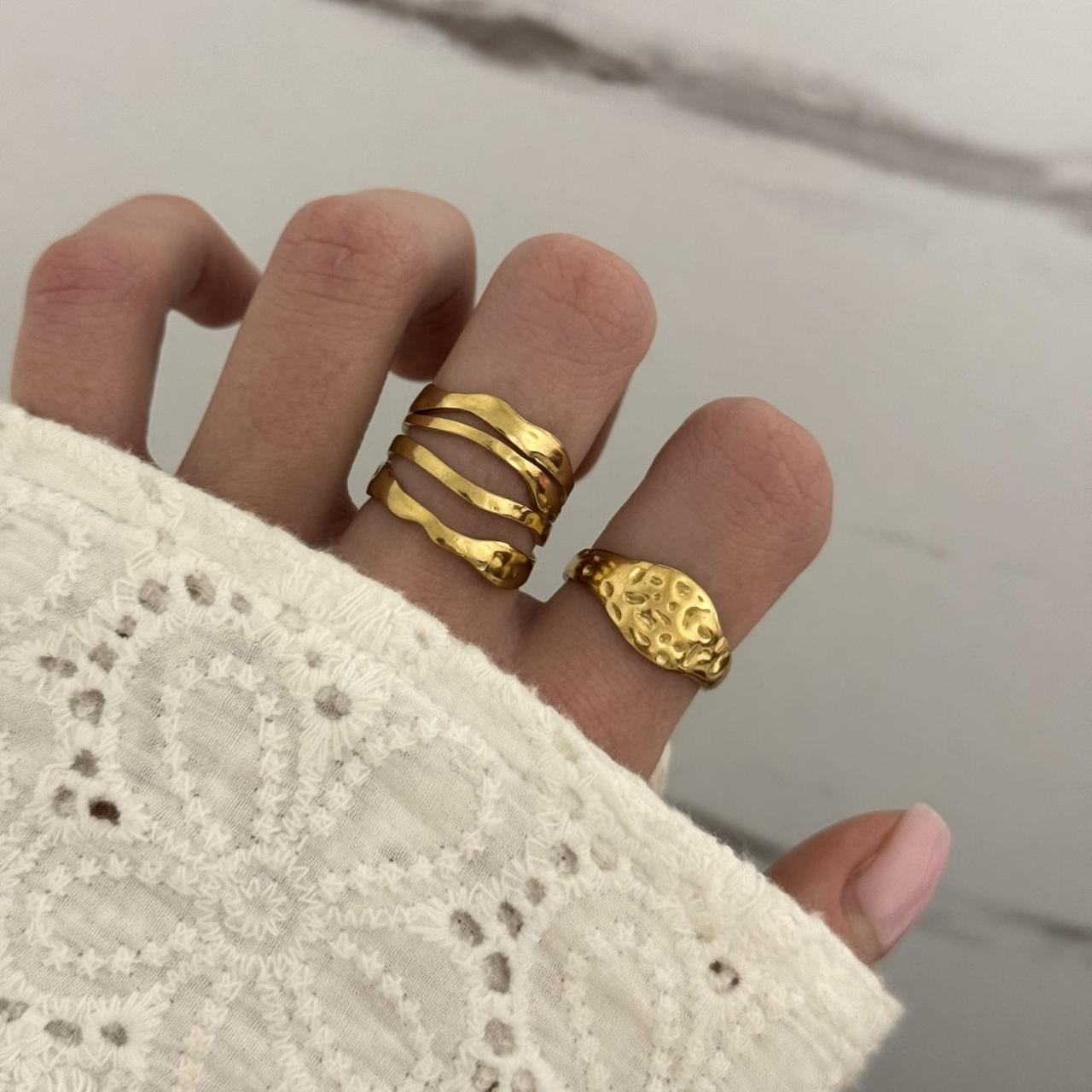New set of 2 gold rings, suitable for sizes from 5,5... | Depop
