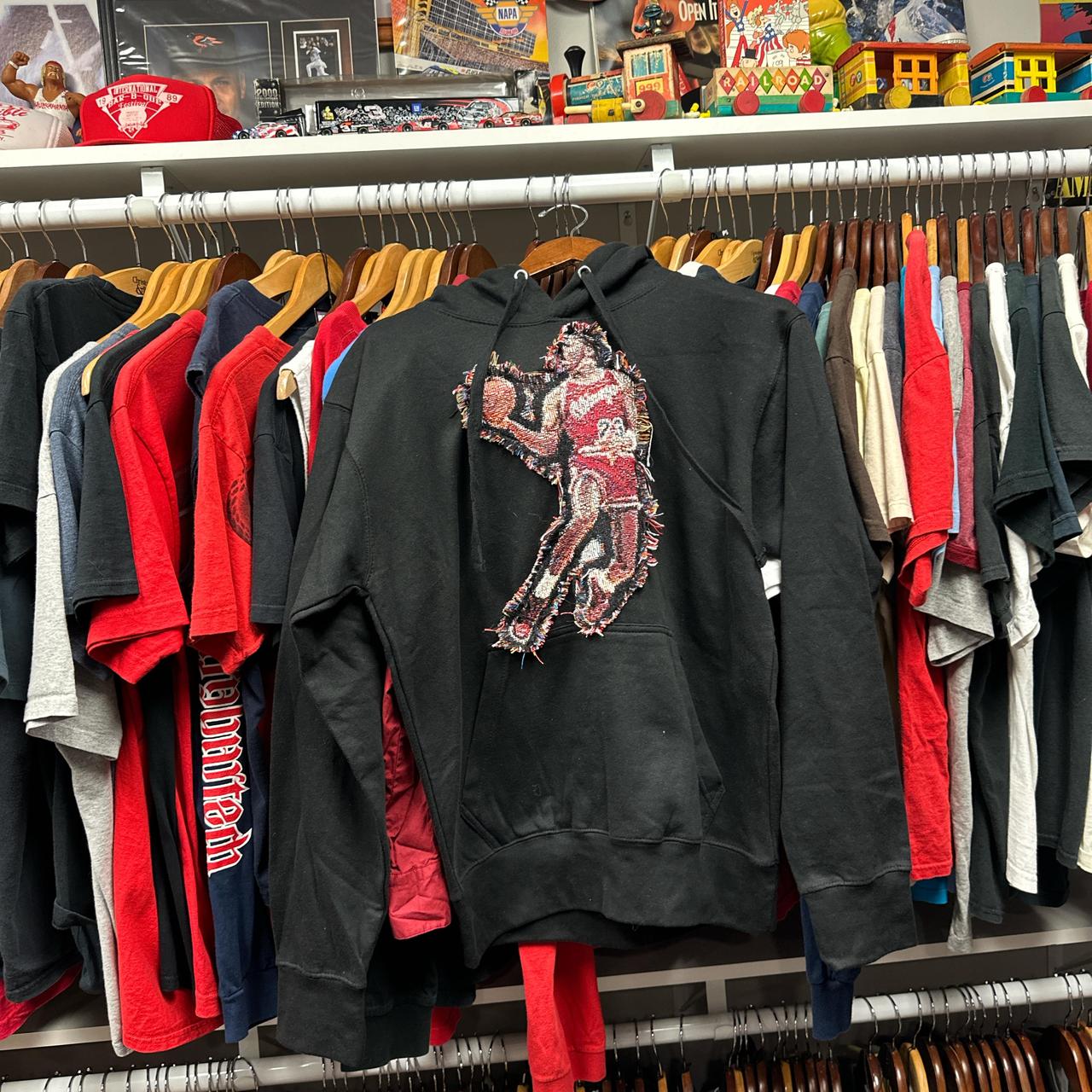 Brand New Jordan tapestry embroidered hoodie size... - Depop