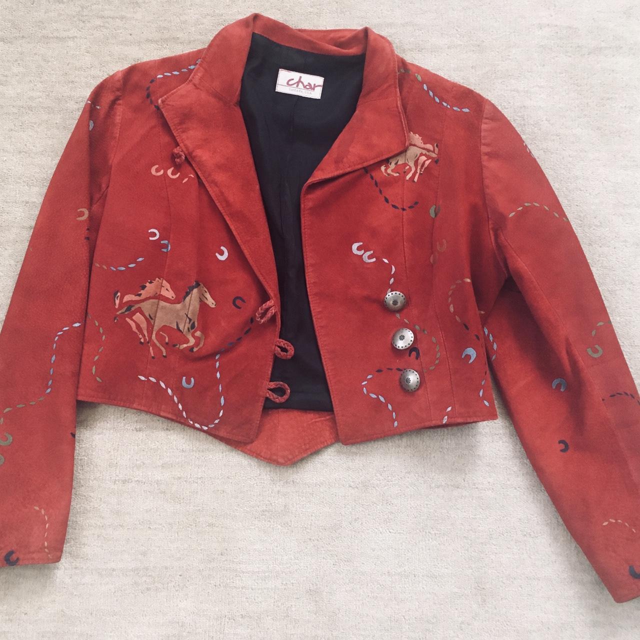 Rare vintage Char red suede western jacket. Features... | Depop