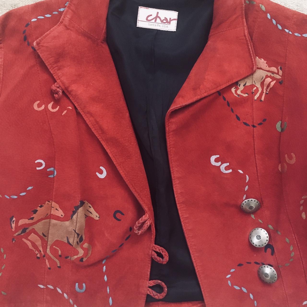 Rare vintage Char red suede western jacket. Features... | Depop