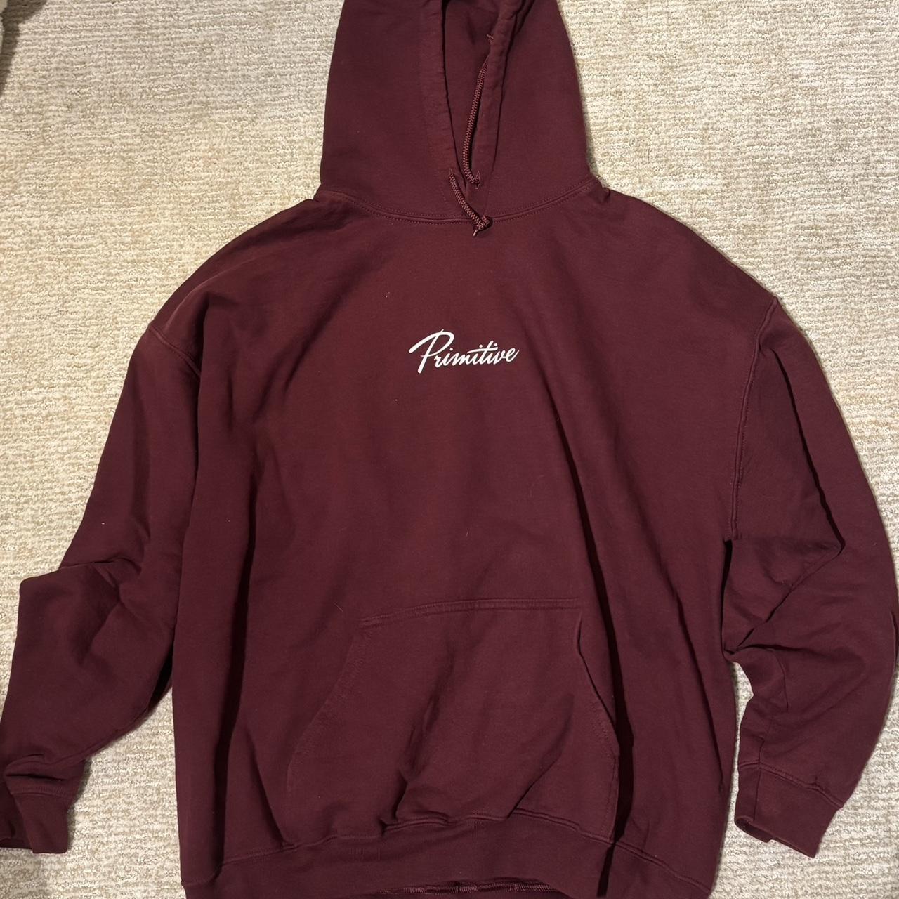 Red maroon Primitive hoodie size large Bought in... | Depop