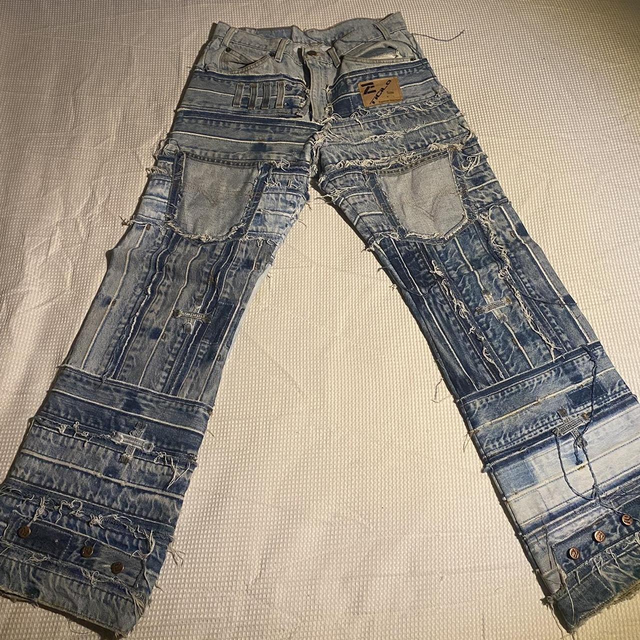 Ticila SEVEN STAR ROCKABILLY jeans. Blue and white... - Depop