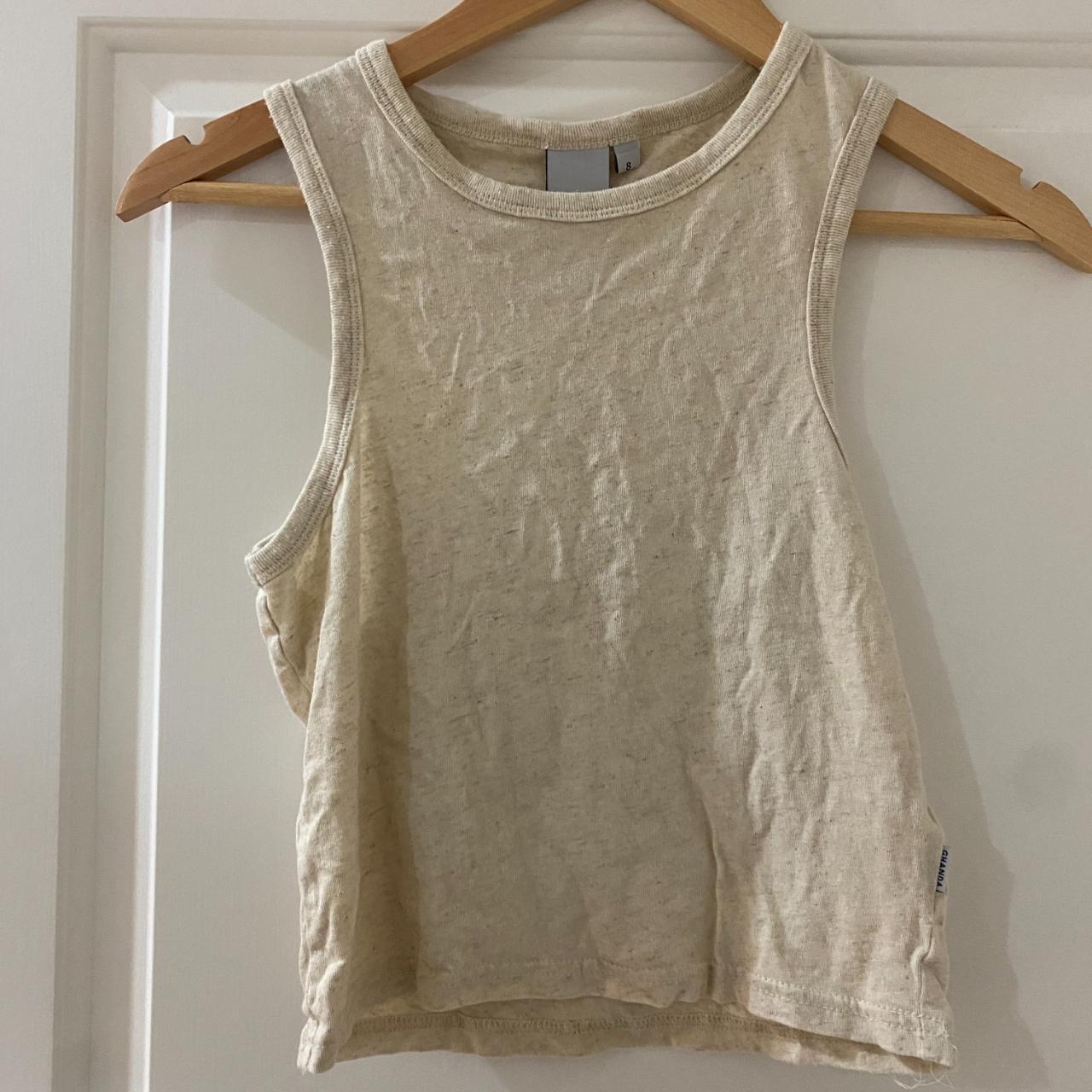 Ghanda Cream Tank Top - Depop