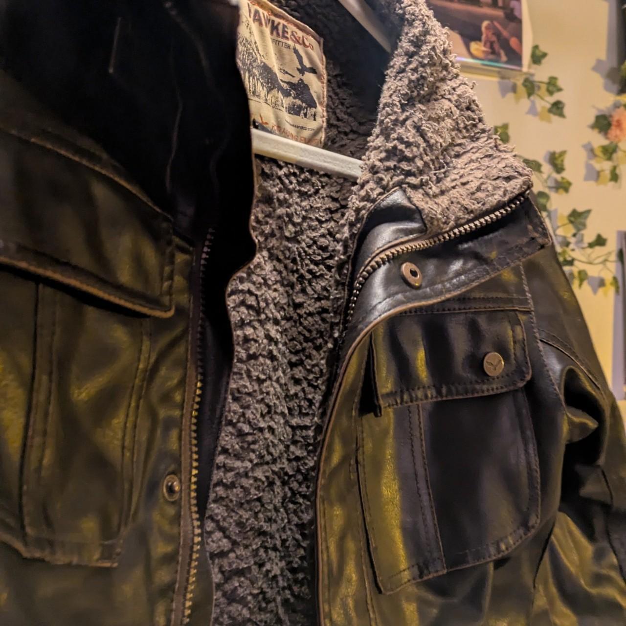 Hawke & Co. 1958 Leather Jacket Aviator Bomber Brown | Depop