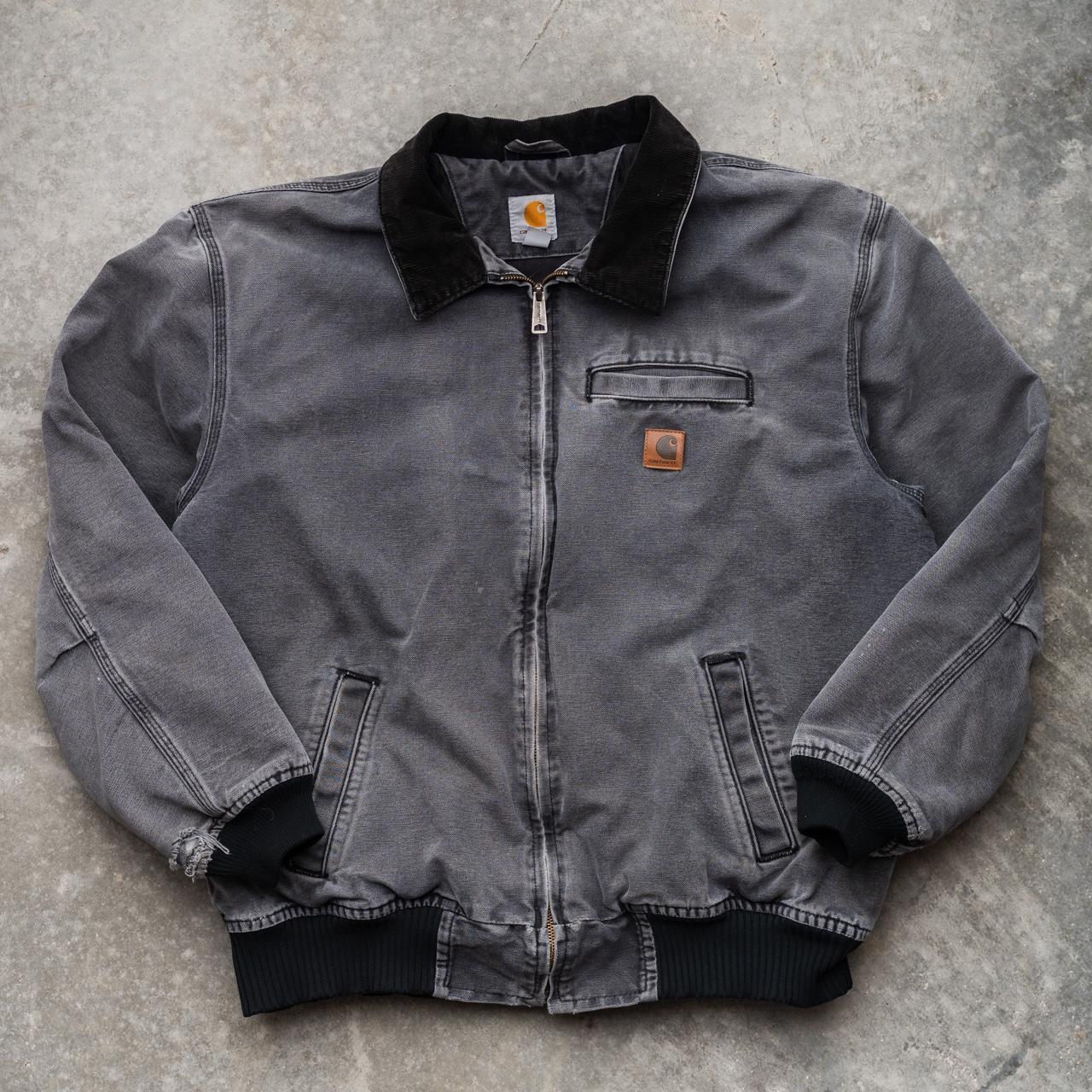 Gray Bankston Quilted Carhartt Jacket Size: XL... - Depop