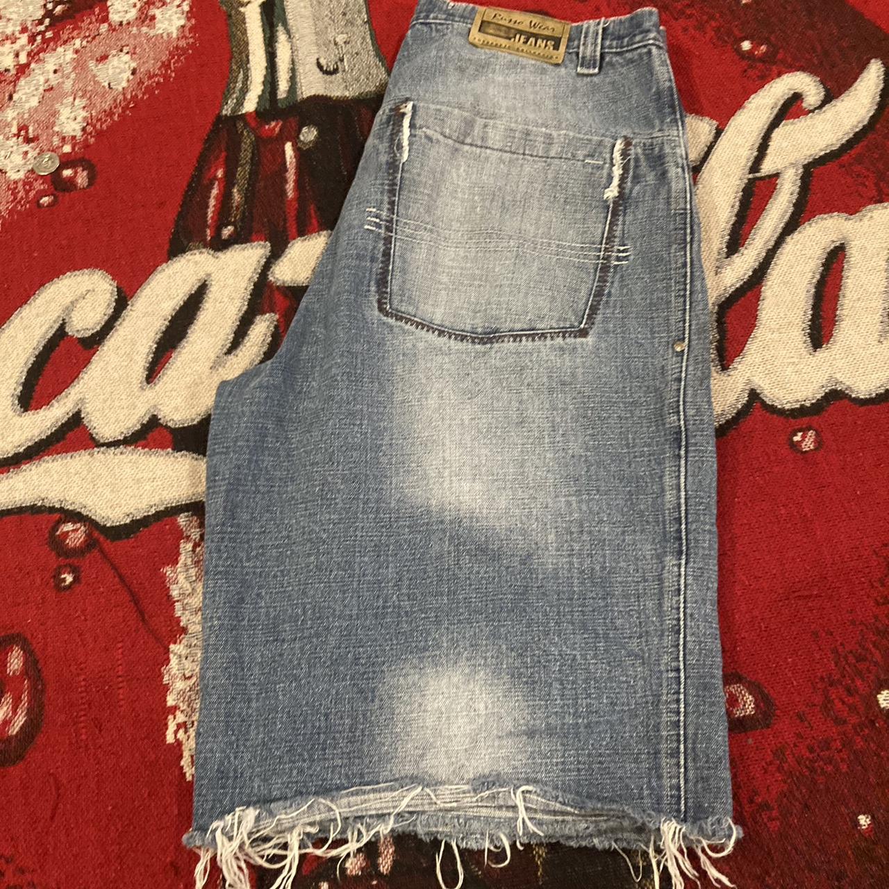 Fire y2k baggy Russo jorts Size 36w Amazing... - Depop