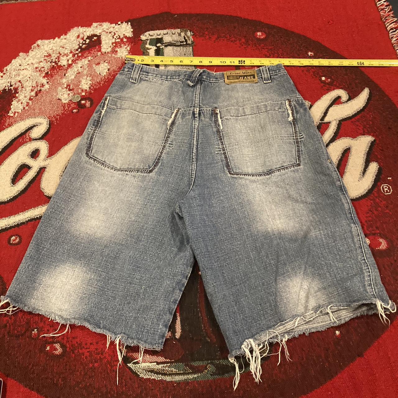 Fire y2k baggy Russo jorts Size 36w Amazing... - Depop