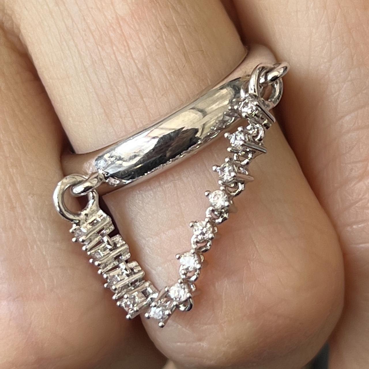 sandy liang collection 2 swoop ring with dangling... - Depop