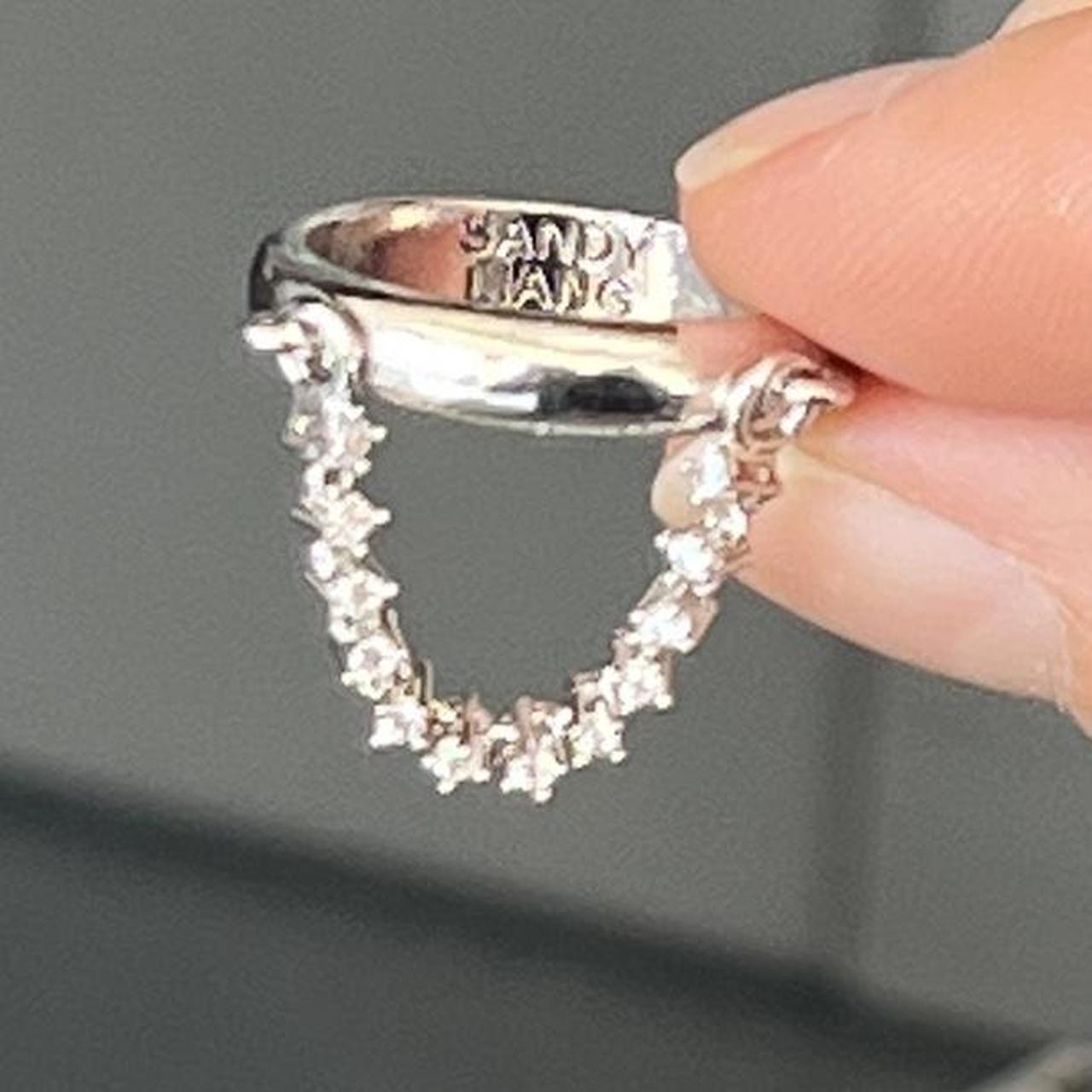 sandy liang collection 2 swoop ring with dangling... - Depop