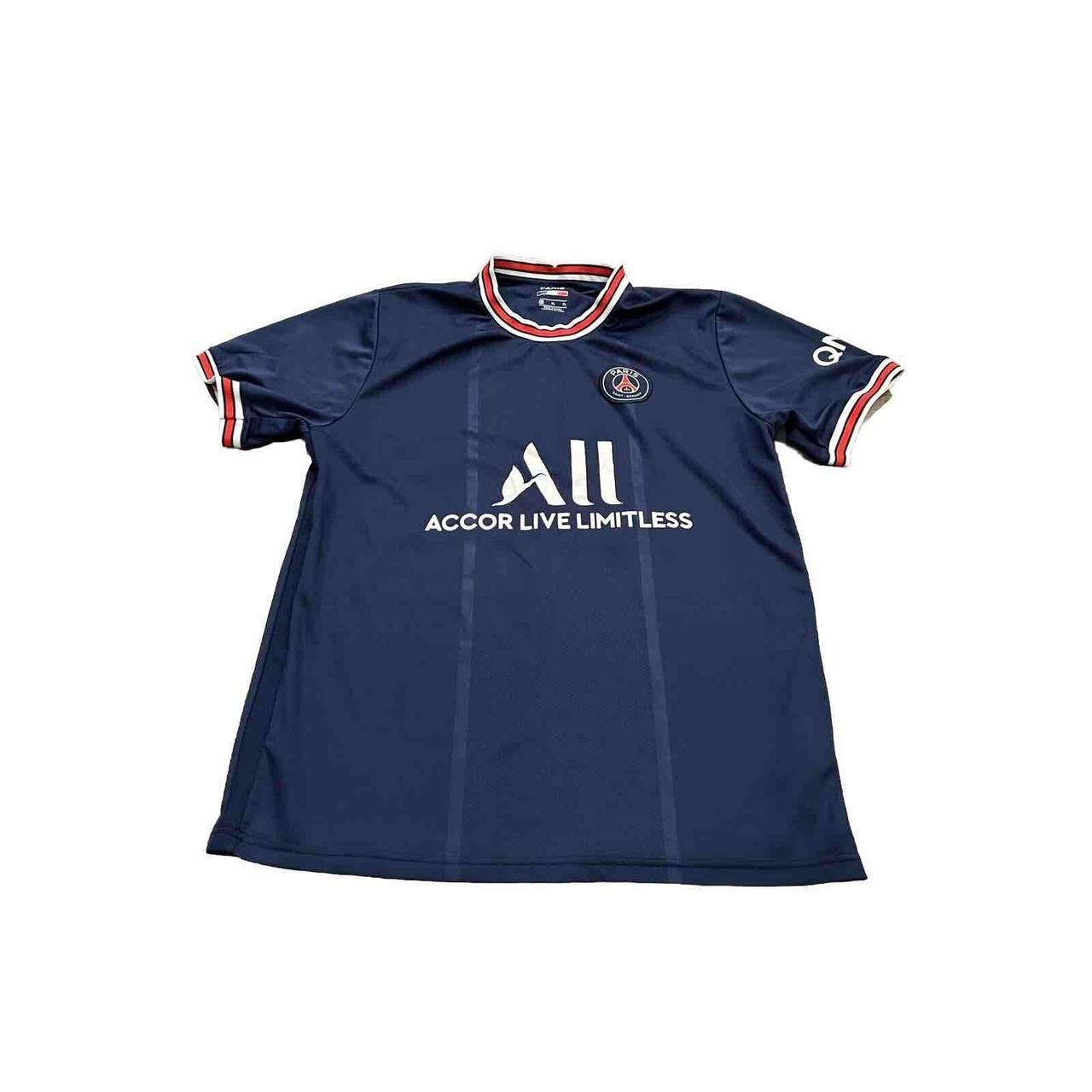 Paris Mens Navy PSG Paris Saint-Germain ACCOR LIVE... - Depop