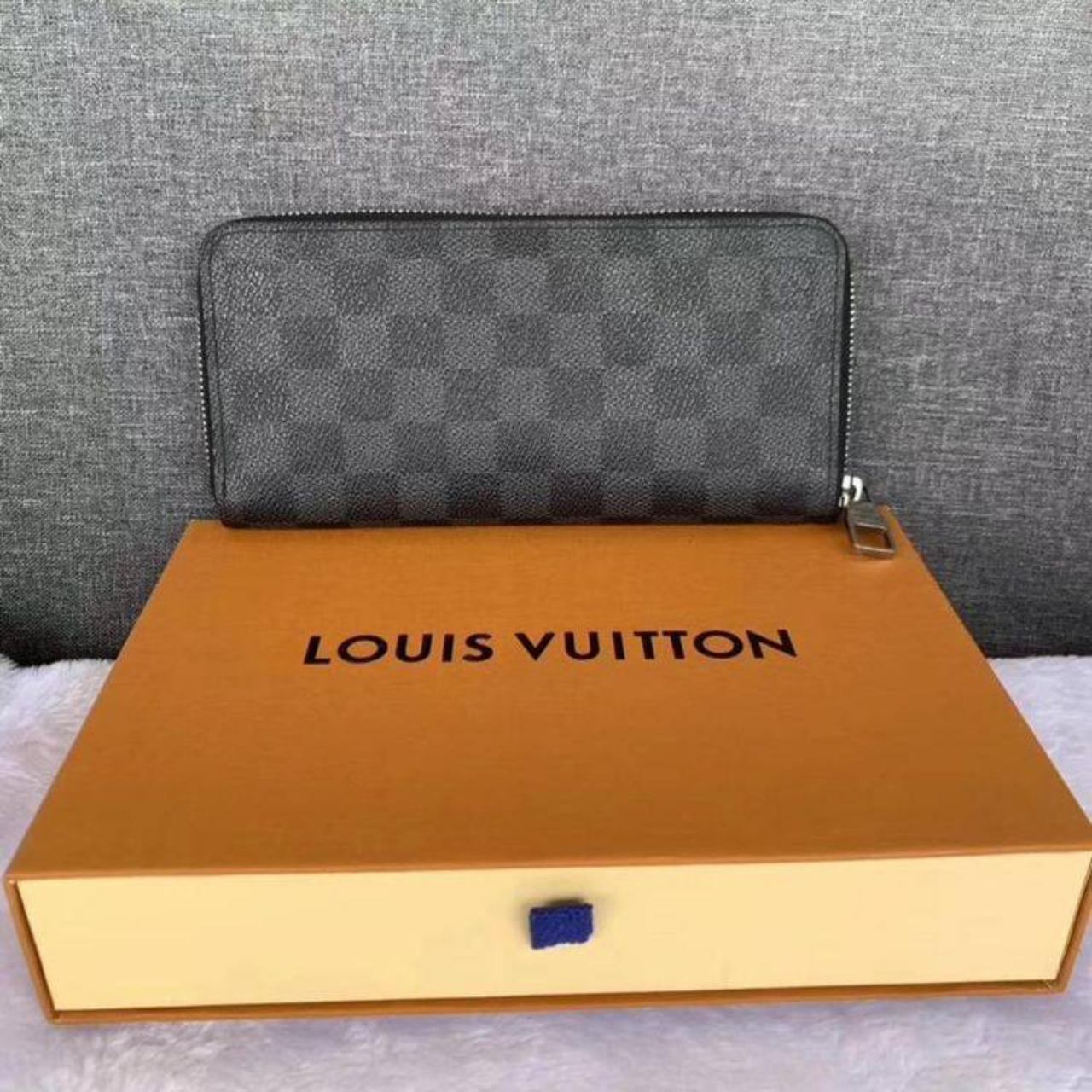 LV Black grid Zippy Wallet M60017 ... - Depop