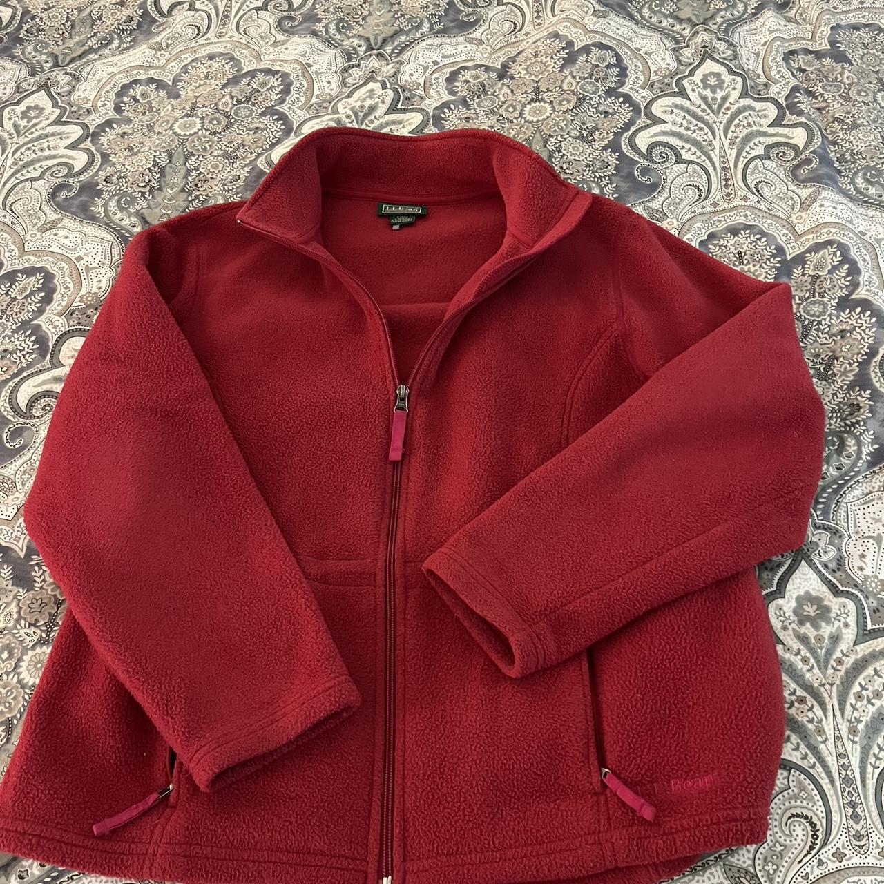 LL Bean red fleece. Zip up front. - Depop