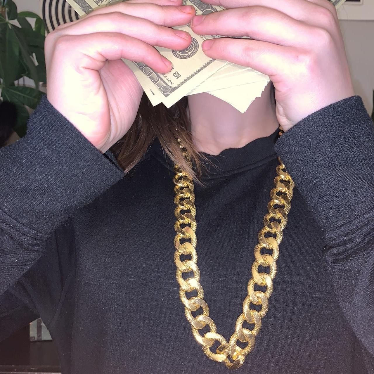 Drippy swag fake Gold chain necklace for costume - Depop