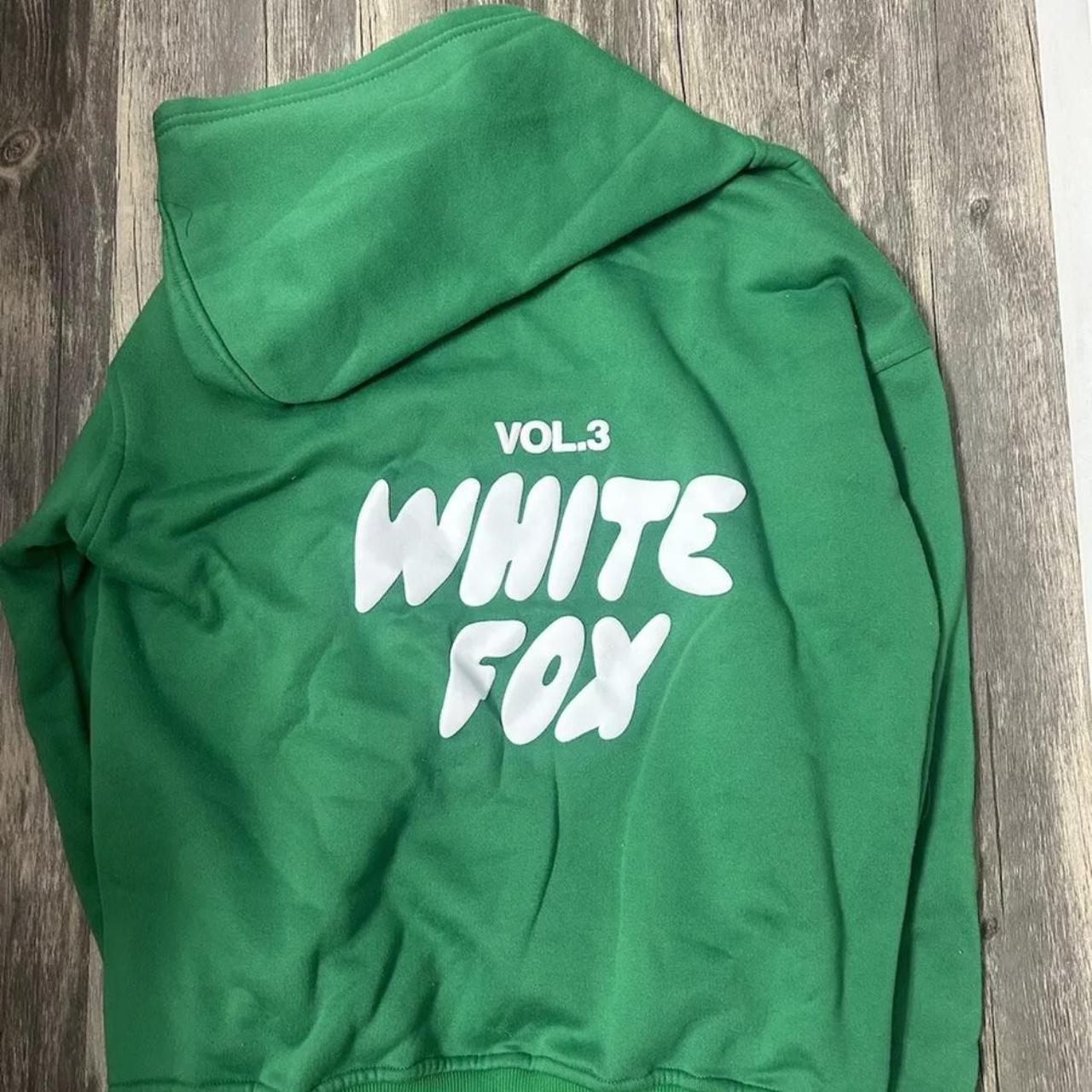 white fox hoodie! size medium - Depop