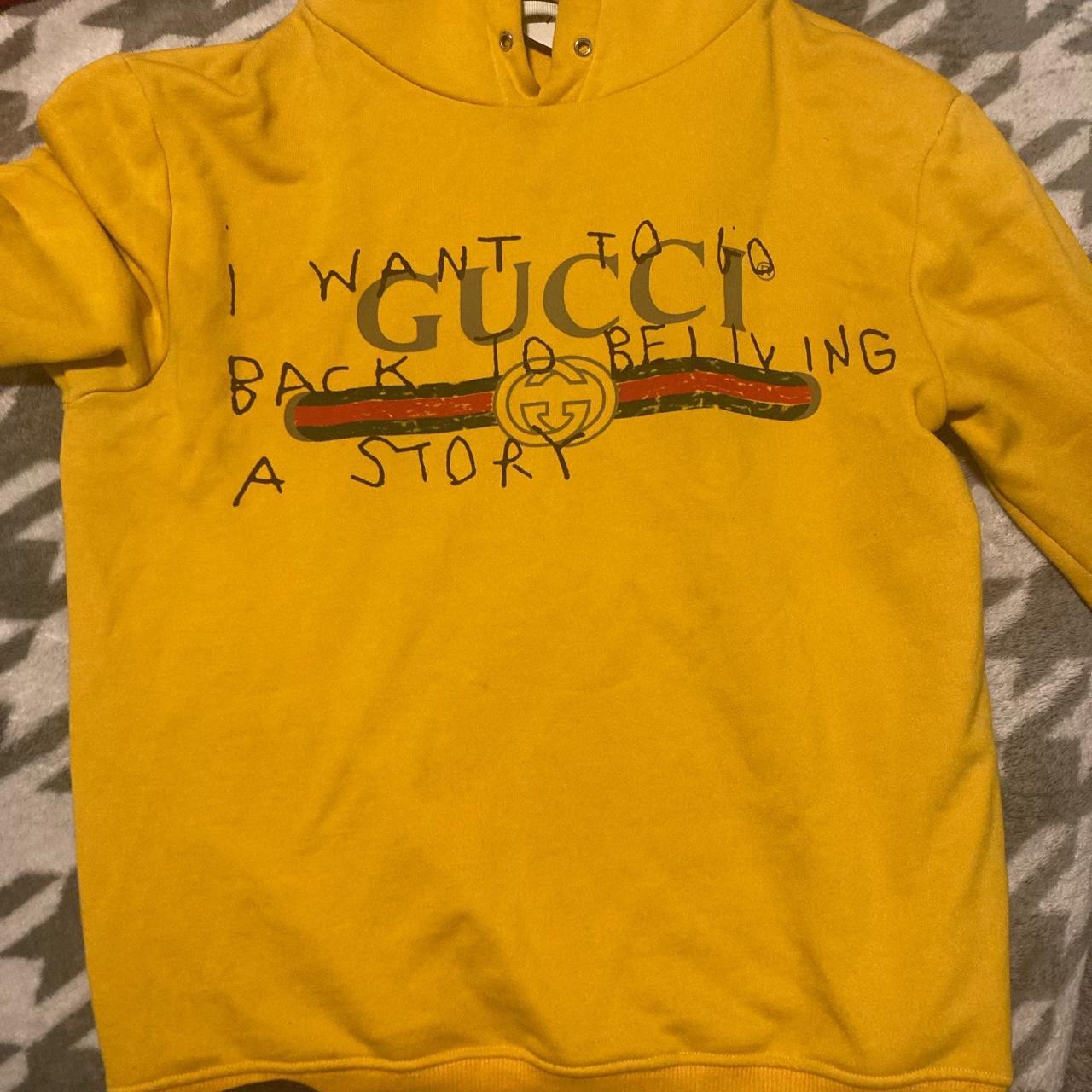 Yellow gucci hoodie - Depop