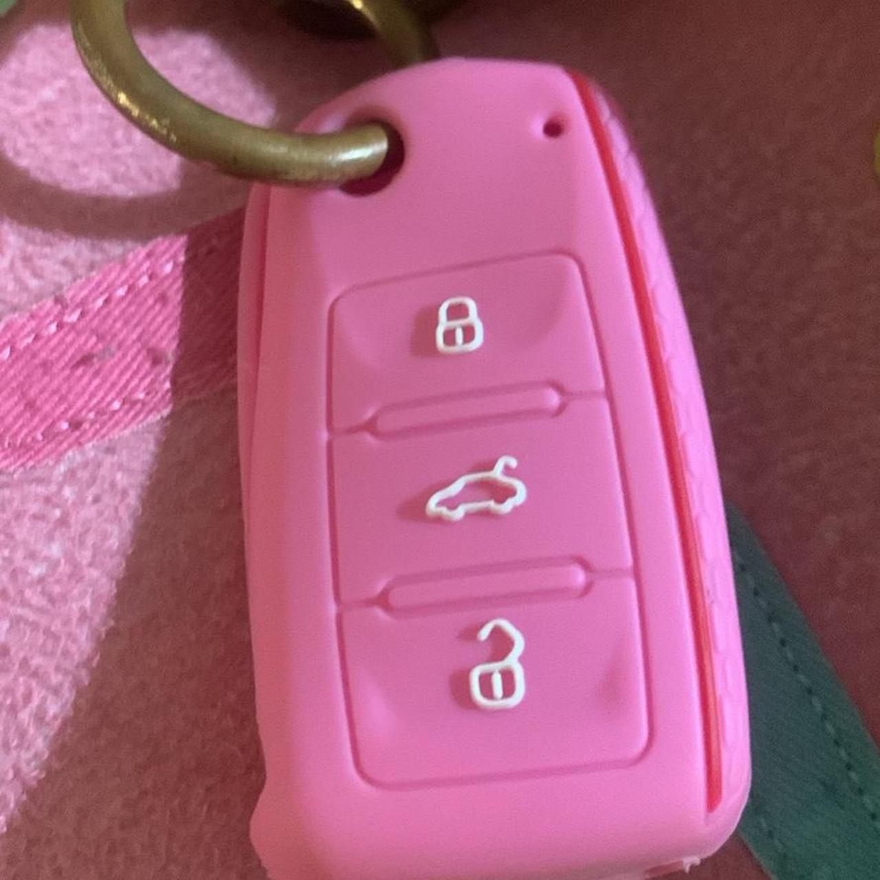 VW keyring cover + large fluffy bunny keyring - Depop