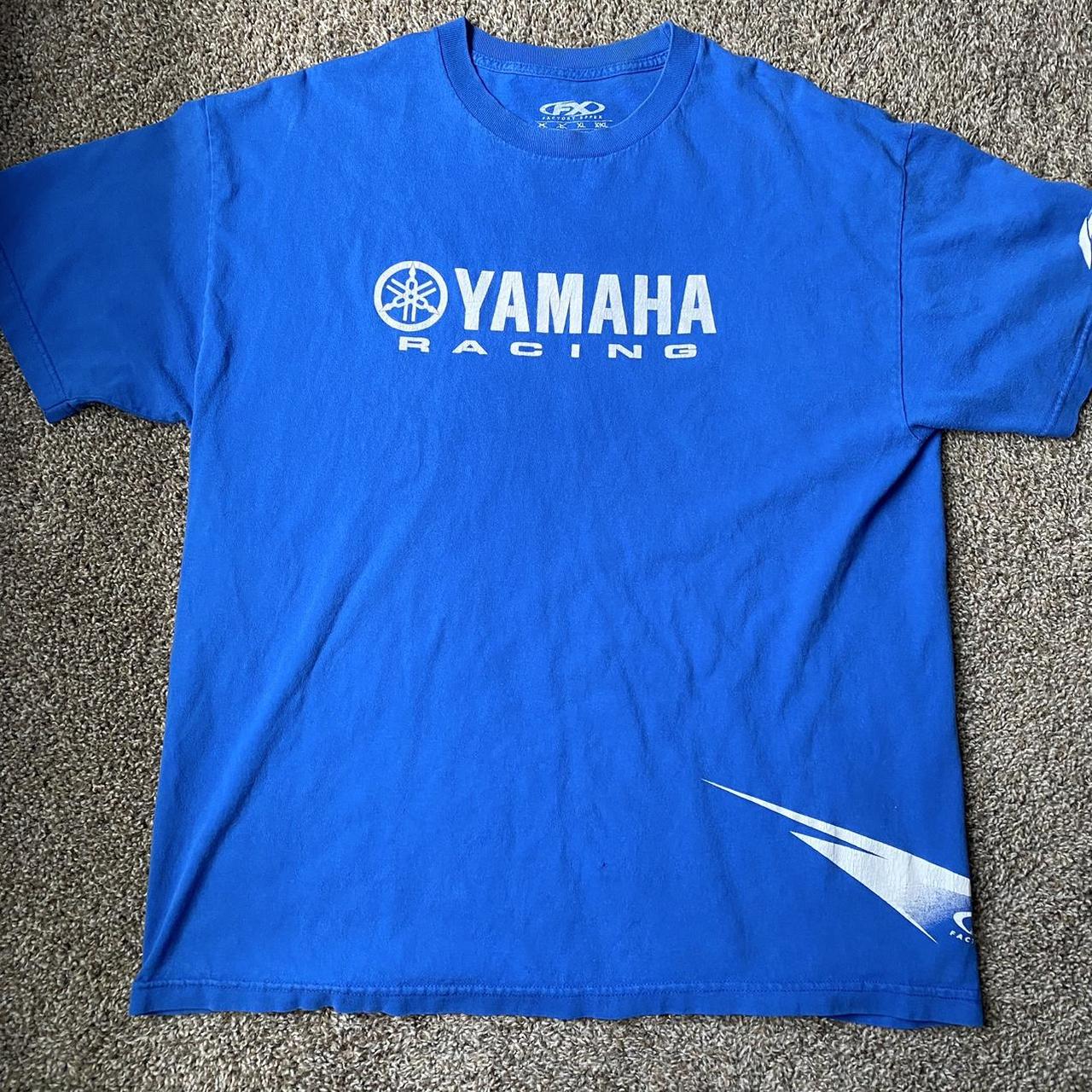 YAMAHA Racing Blue tee with Design - Depop