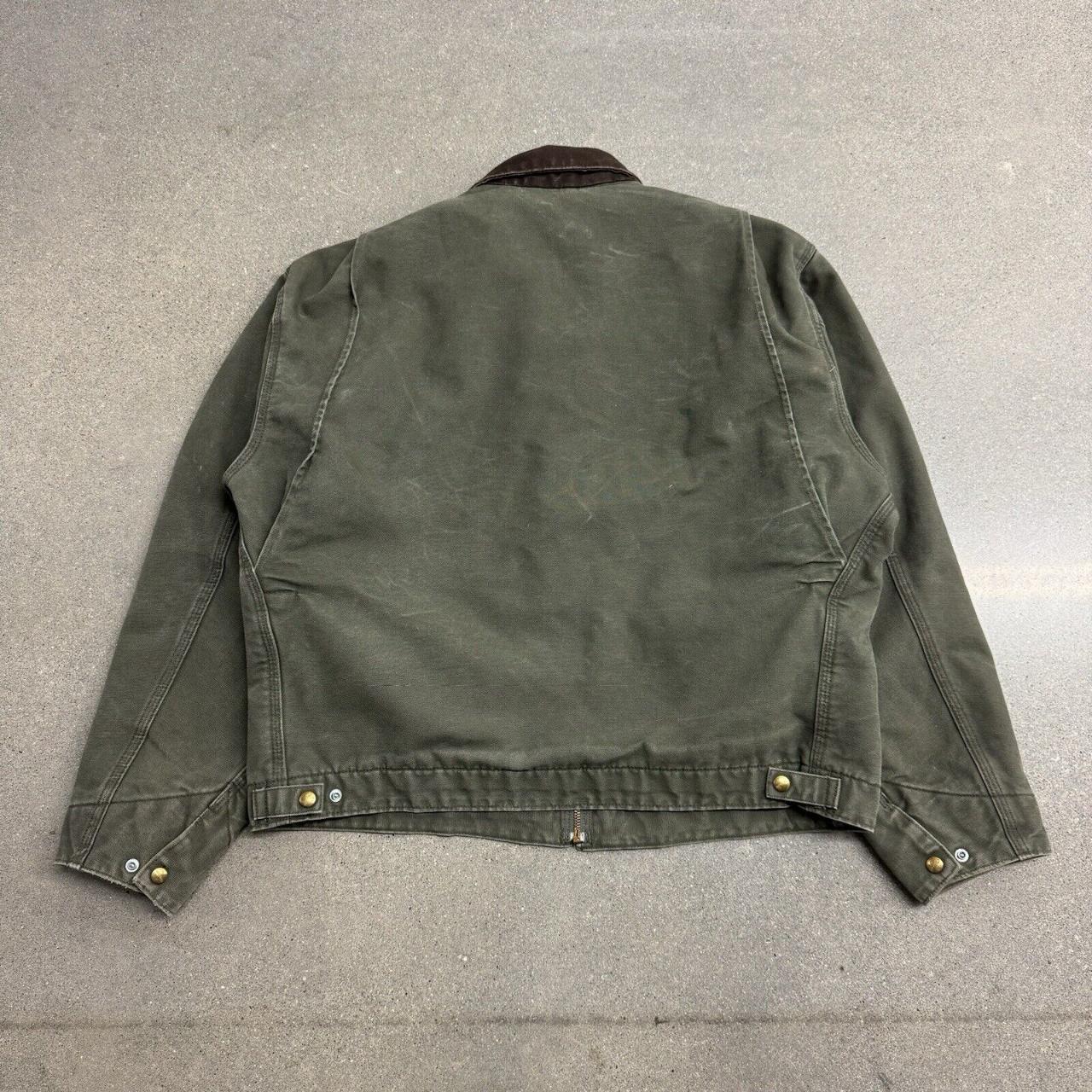 VTG Carhartt Detroit Jacket J97 MOS Moss Green... - Depop