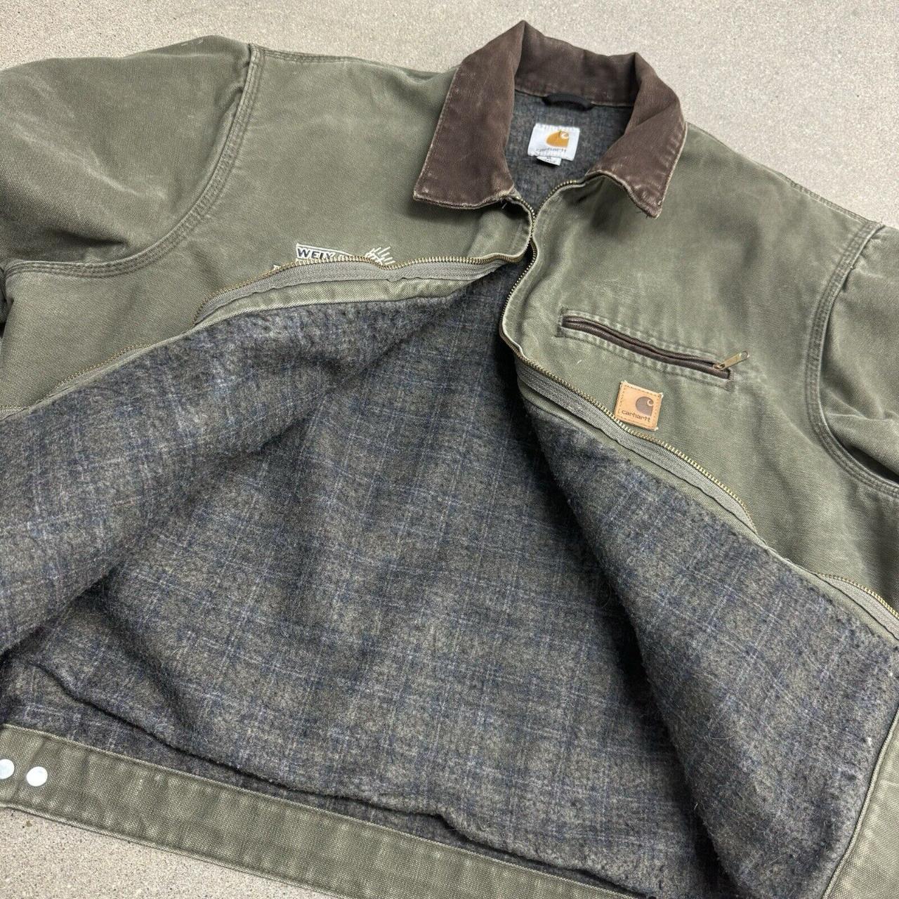 VTG Carhartt Detroit Jacket J97 MOS Moss Green... - Depop