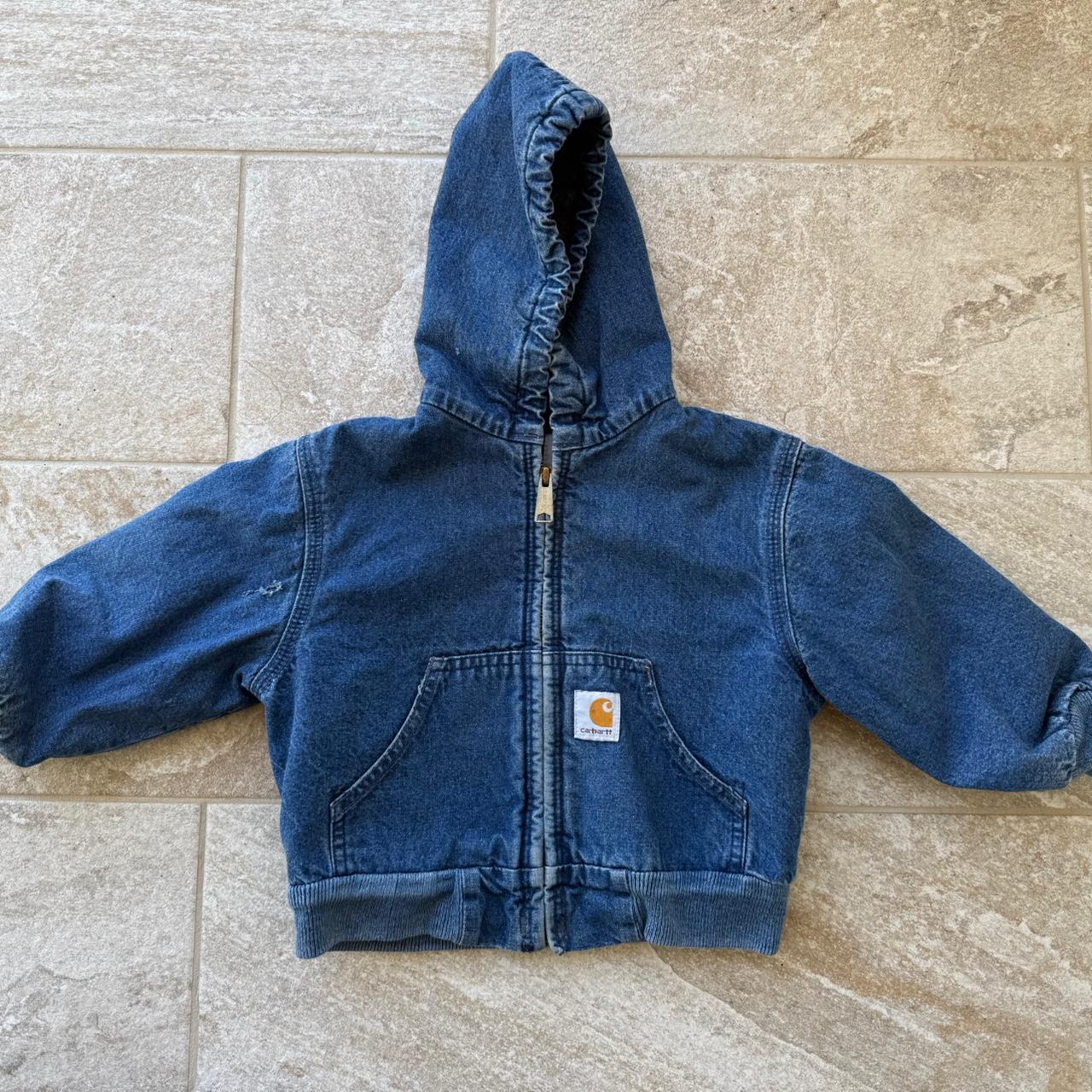 Blue Carhartt Jacket Size: 3T - - Hole! - - Ready To... - Depop