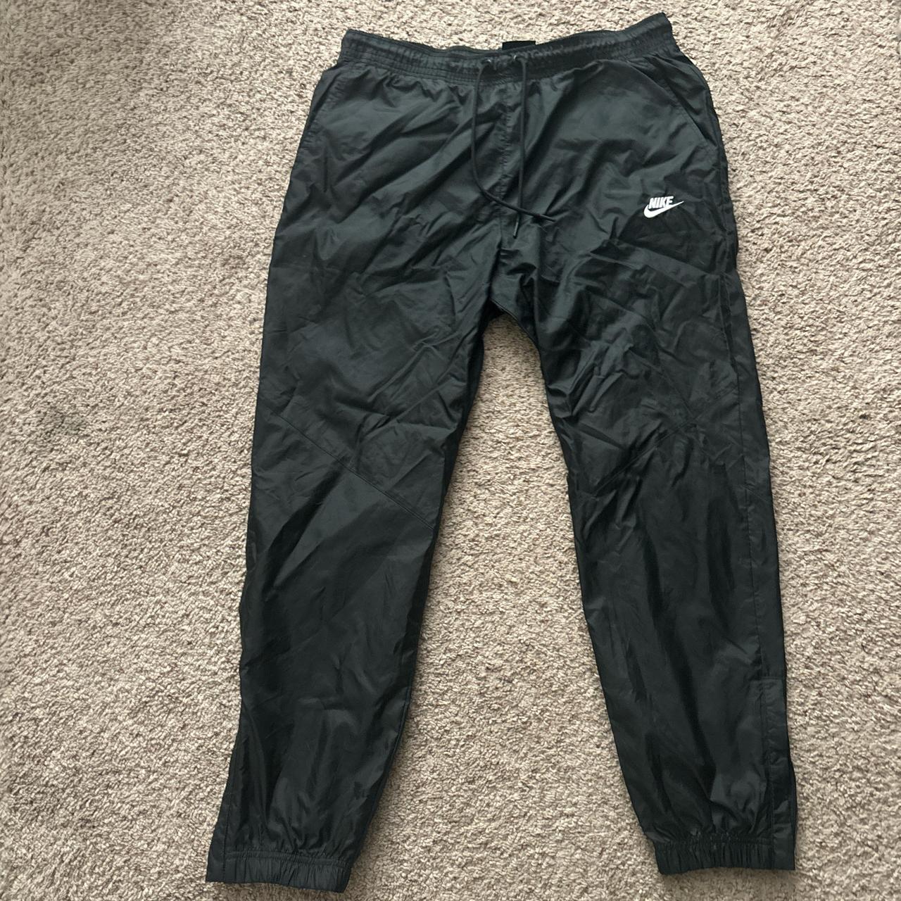 Black “Nike” Parachute pants Scrunch ankle Zipper... - Depop