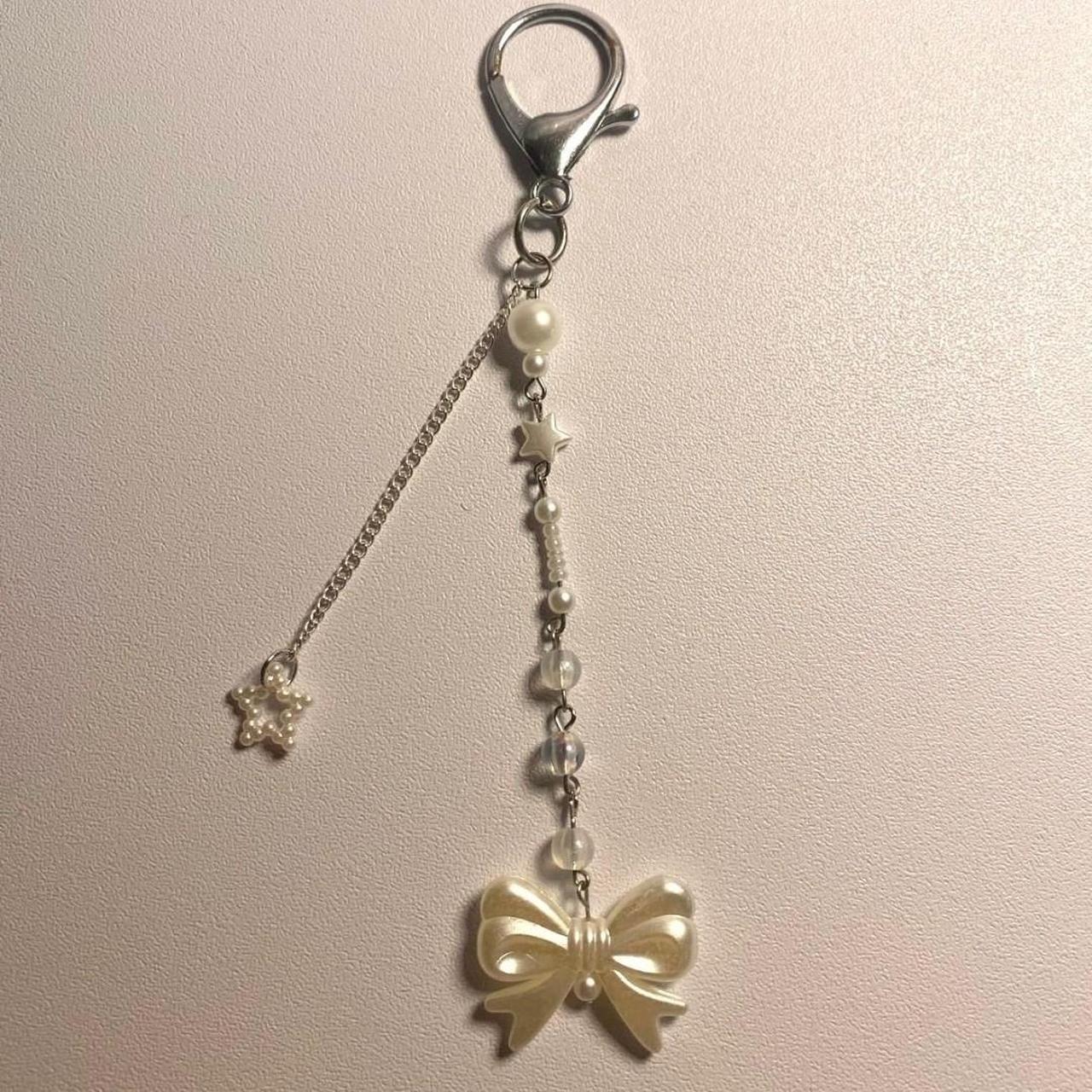Coquette white keychain/bagchain Made by me! Price... - Depop