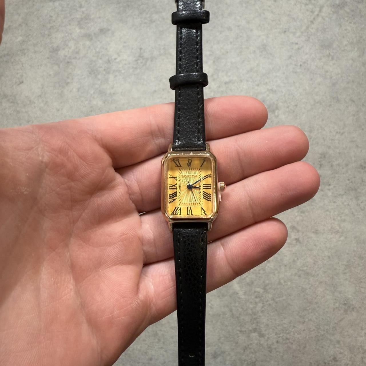 y2k vintage style lucky fox small dial leather style... - Depop