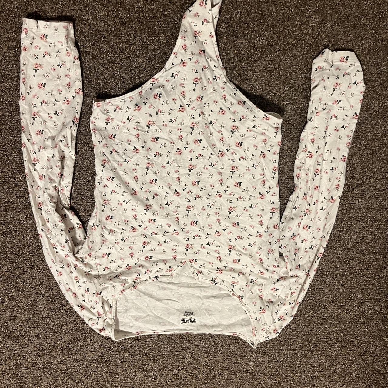 PINK floral one piece - Depop