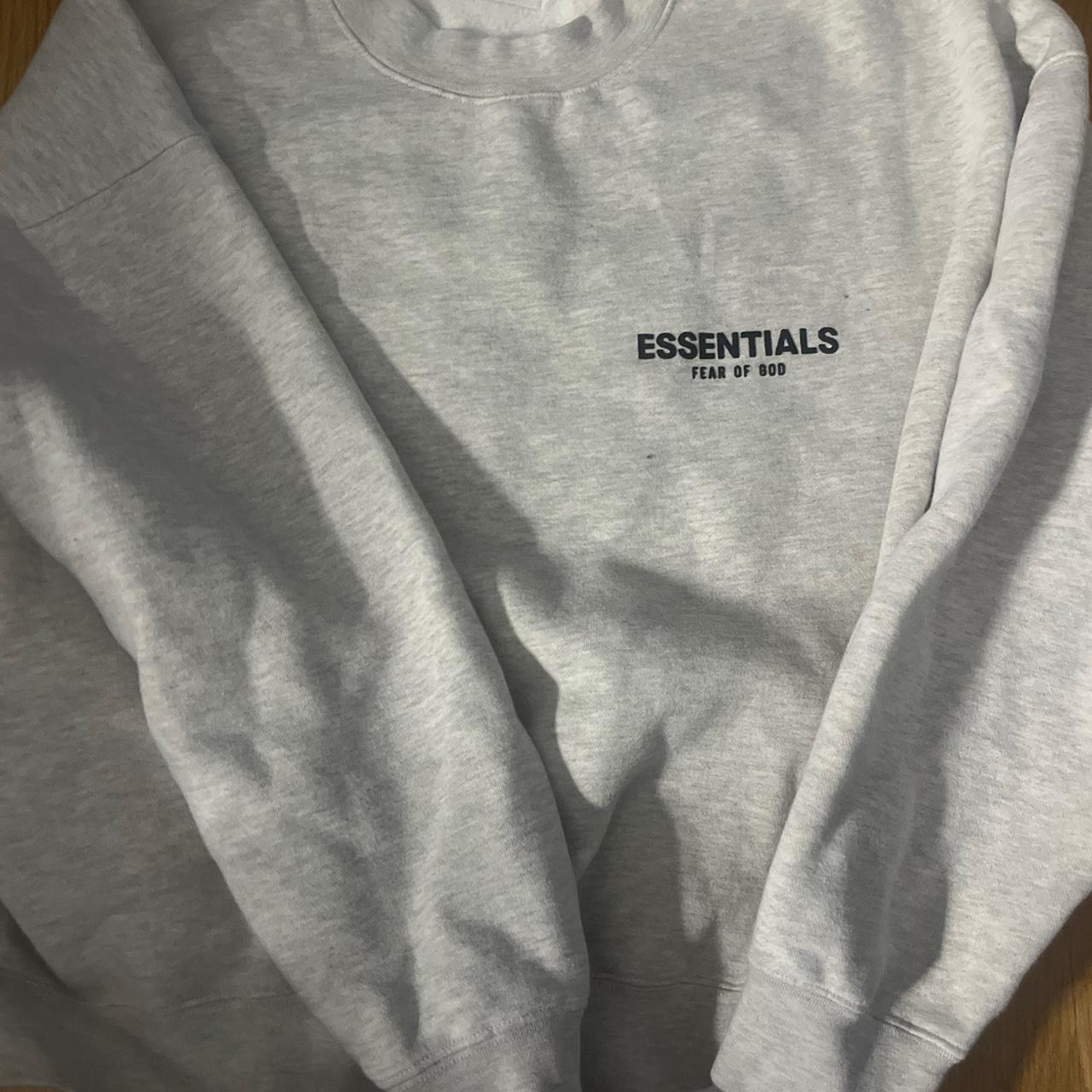 Essentials grey crewneck sweatshirt rarely ever worn... | Depop
