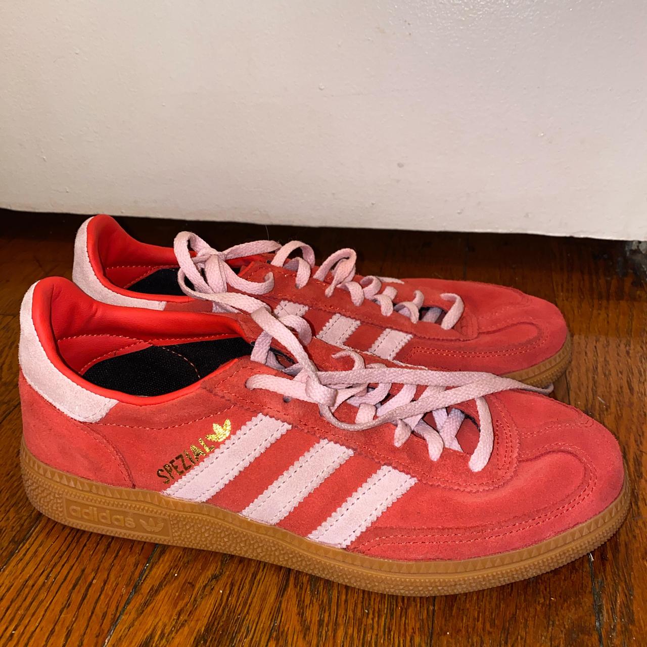 Pink adidas spezials worn twice They run a full... - Depop