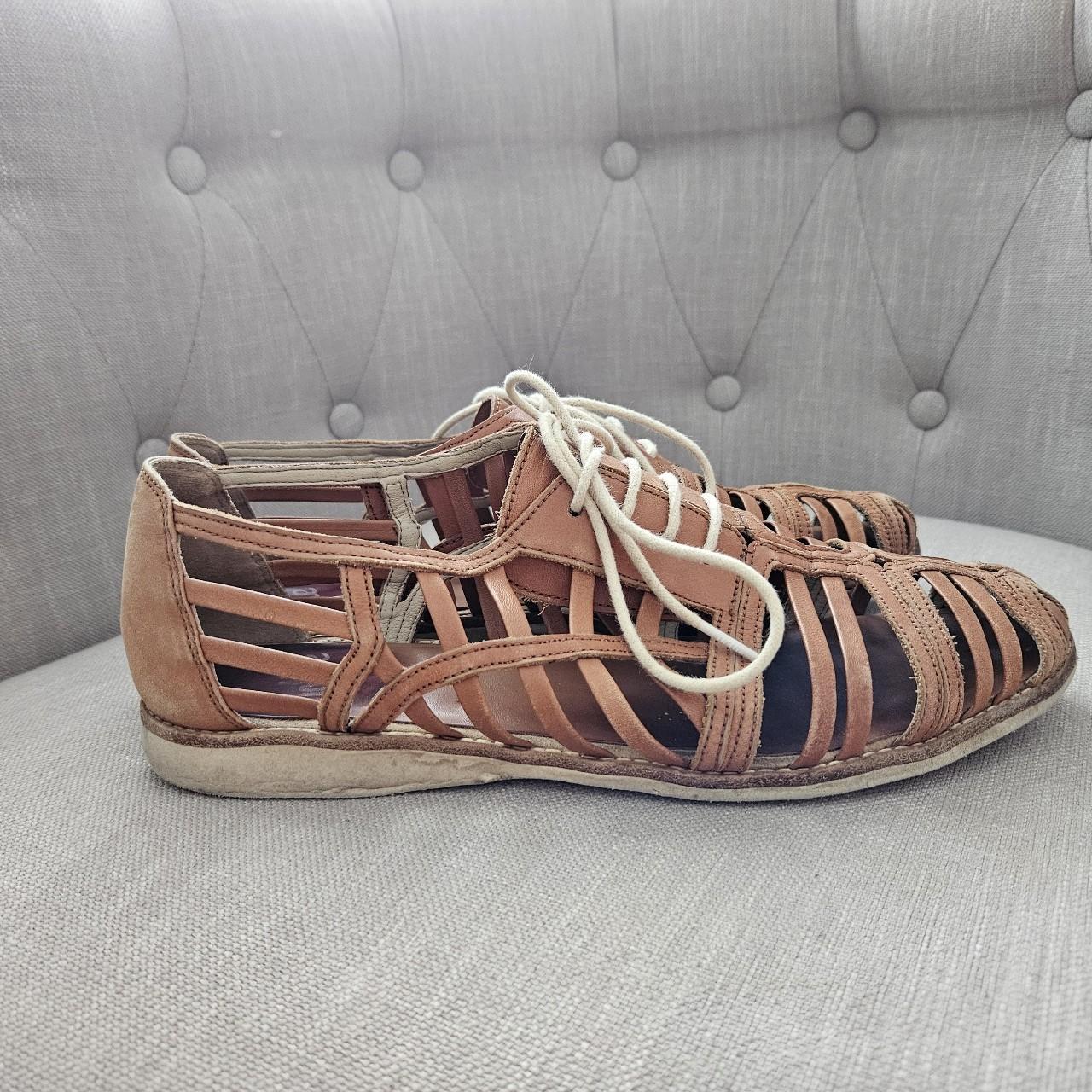 Rollie Tan Leather Derby Cage Lace Ups. Size 41.... - Depop