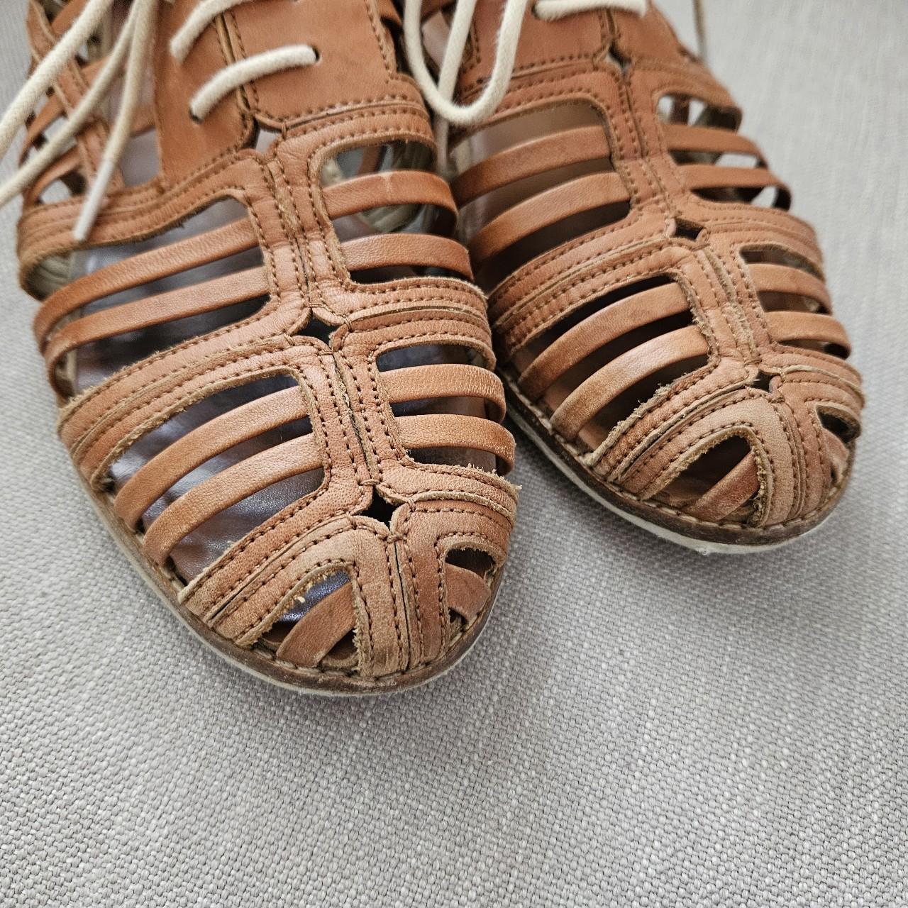 Rollie Tan Leather Derby Cage Lace Ups. Size 41.... - Depop