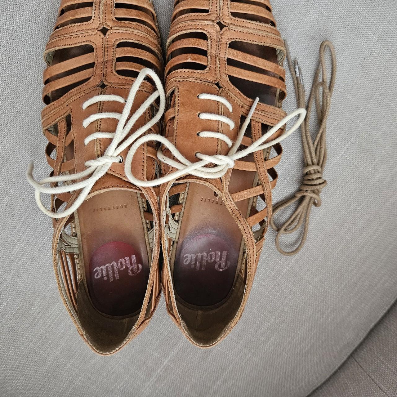 Rollie Tan Leather Derby Cage Lace Ups. Size 41.... - Depop
