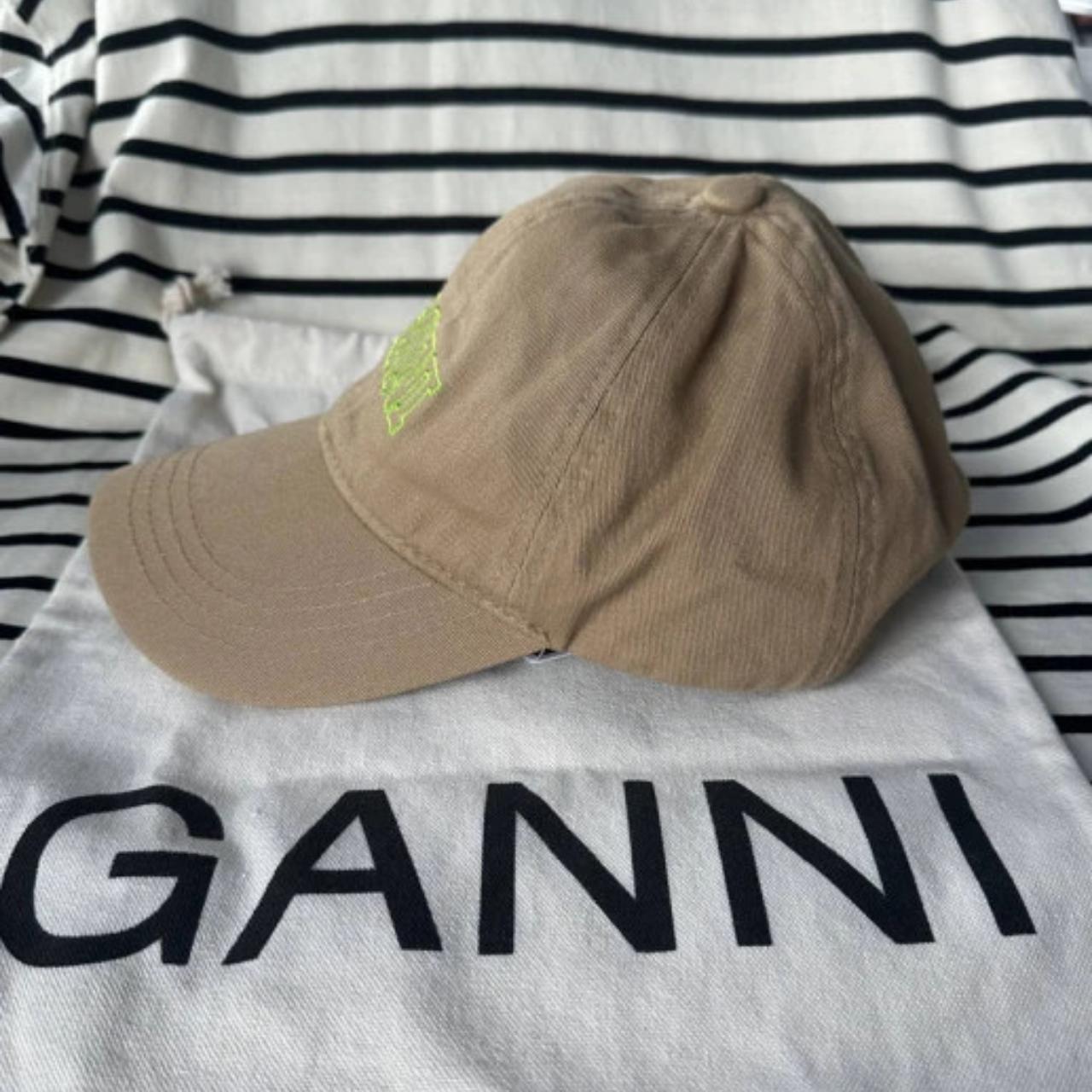 Ganni Caps Khaki Colour.Khaki - Depop