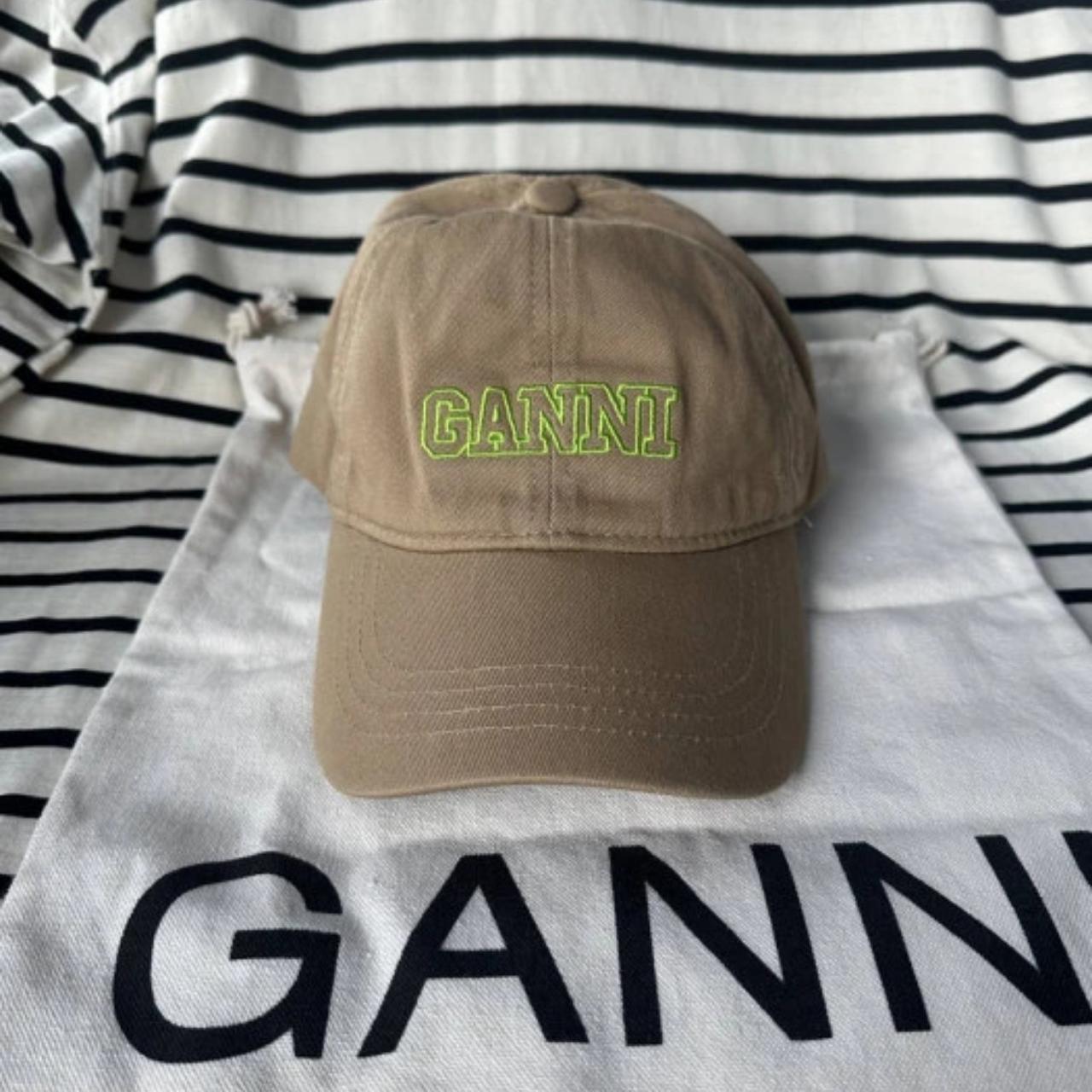 Ganni Caps Khaki Colour.Khaki - Depop