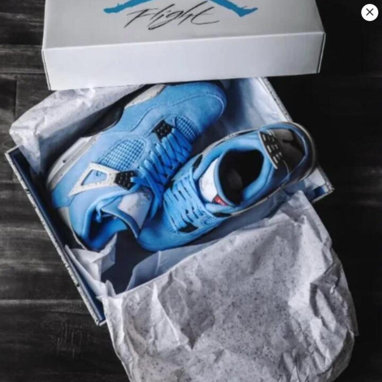 Air Jordan 4 Retro University Blue Shoes Great... - Depop