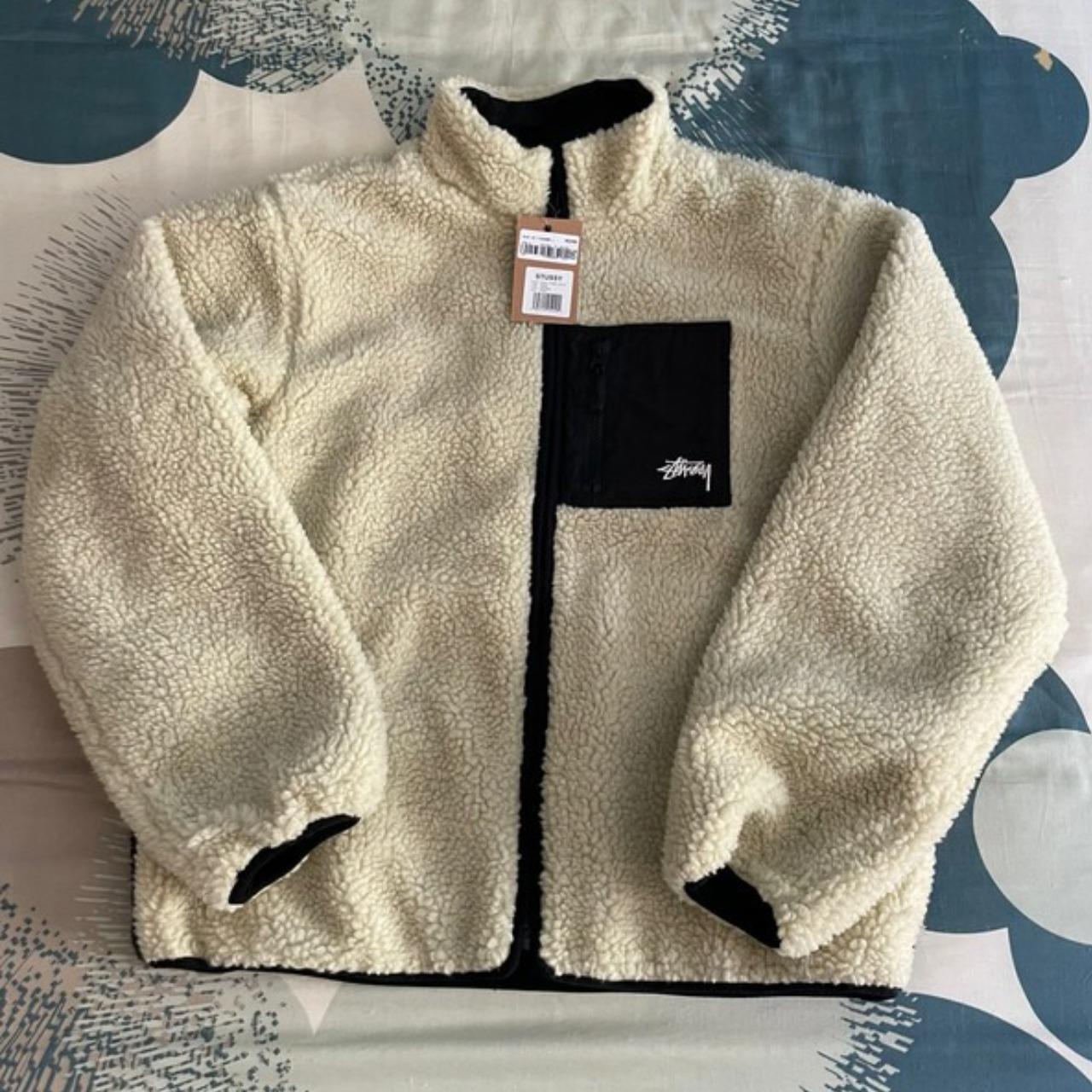 Stussy Jacket 8 ball fleece Reversible Model New... - Depop