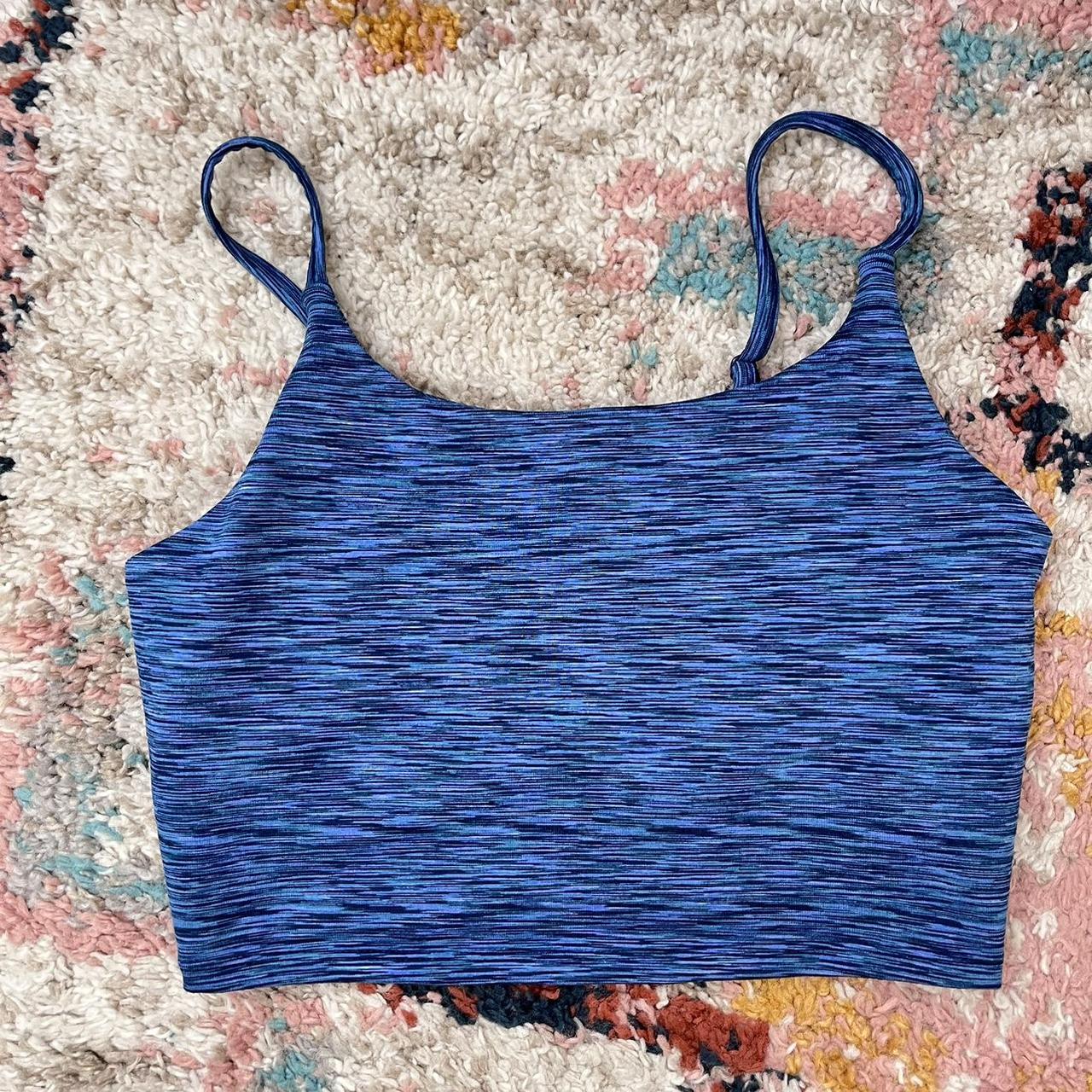 Threads 4 Thought Women's Navy and Blue Bra | Depop