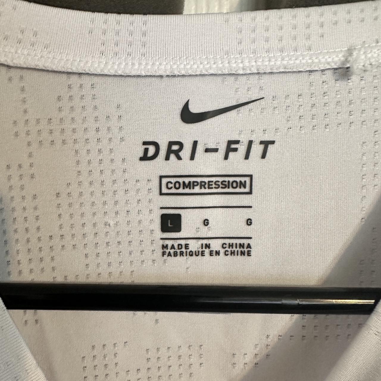 WHITE NIKE COMPRESSION SHIRT NEW L #large #new... - Depop