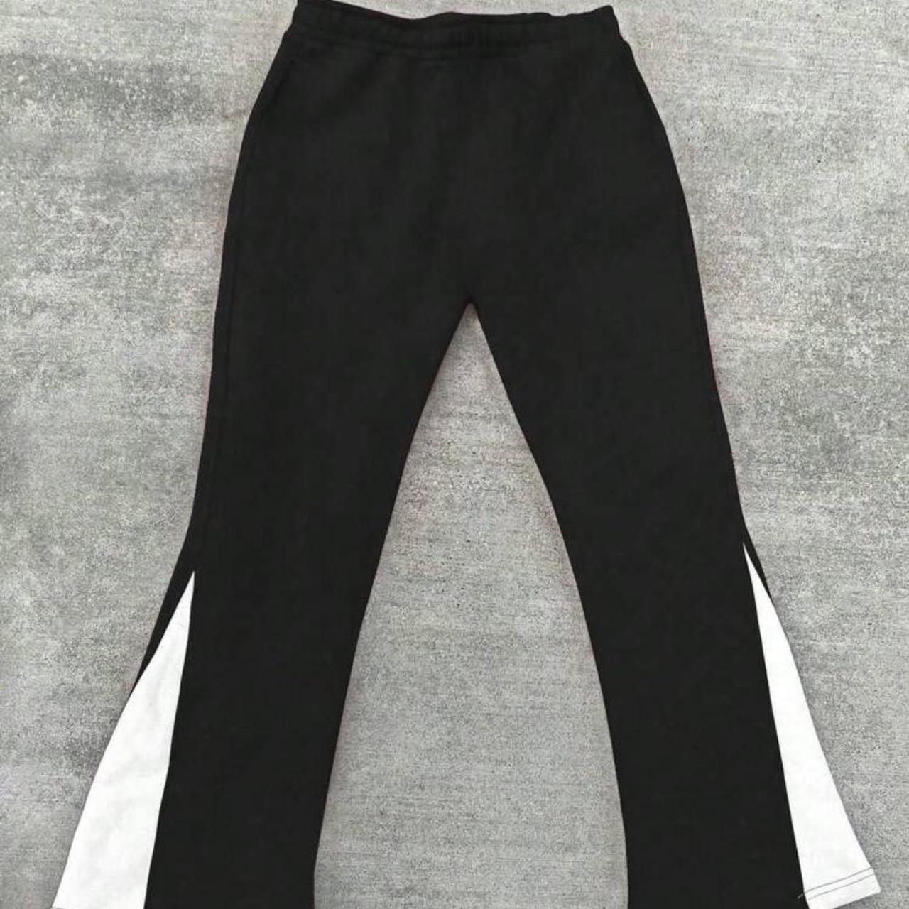 Black and white Godness cross flared sweats... | Depop