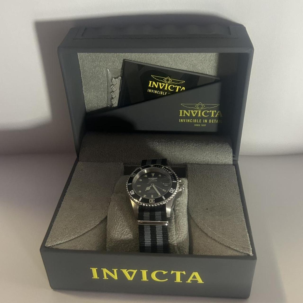 Black and grey Invicta Pro Diver watch with 20mm... | Depop