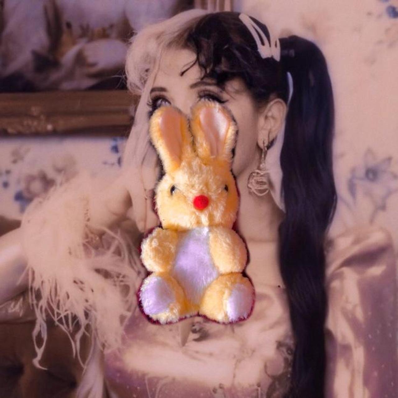 yellow vintage 80s bunny stuffed plush Melanie... - Depop