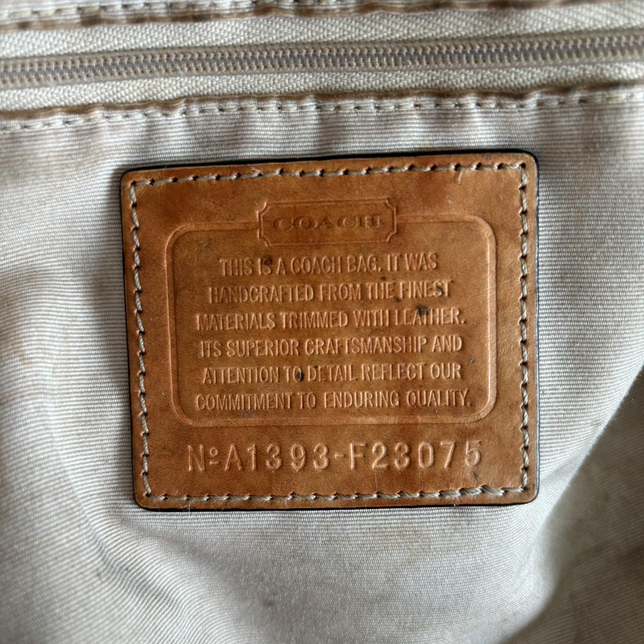 COACH cream colored coated canvas handbag with multi... - Depop