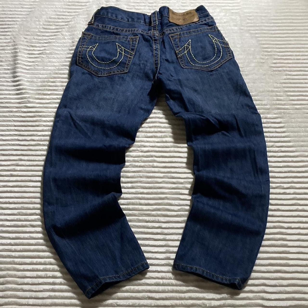 blue chief keef true religion jeans thick big stitch... | Depop