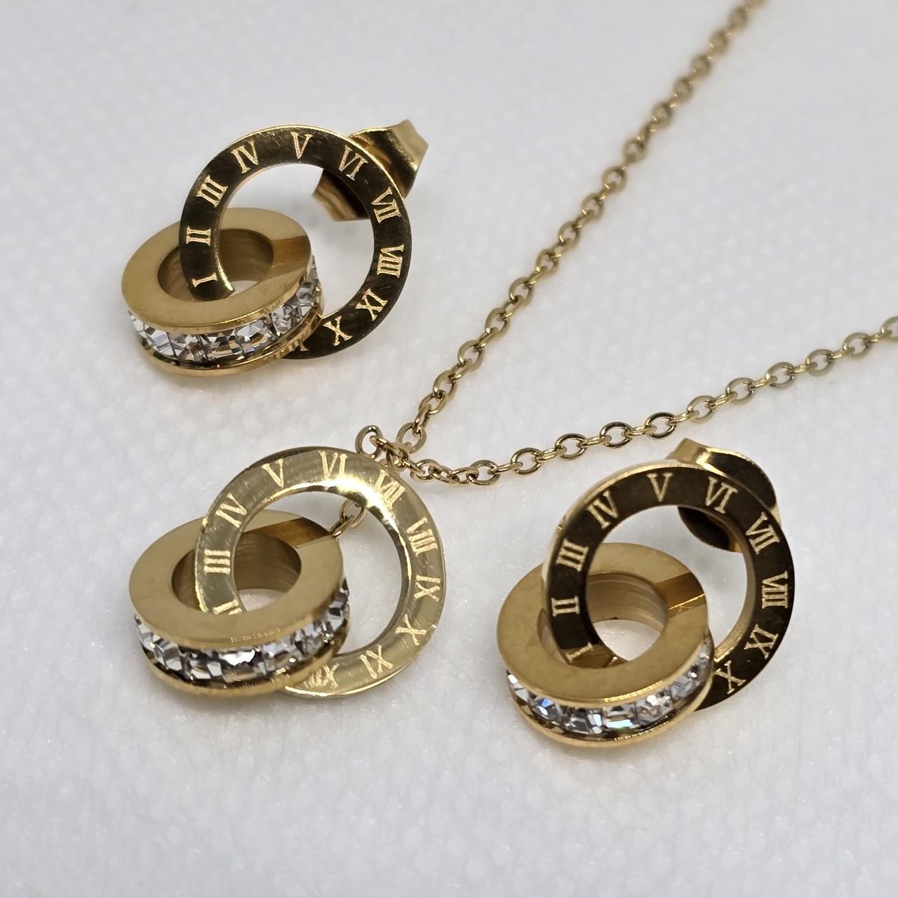 Gold plated stainless steel luxury design set #gold... - Depop